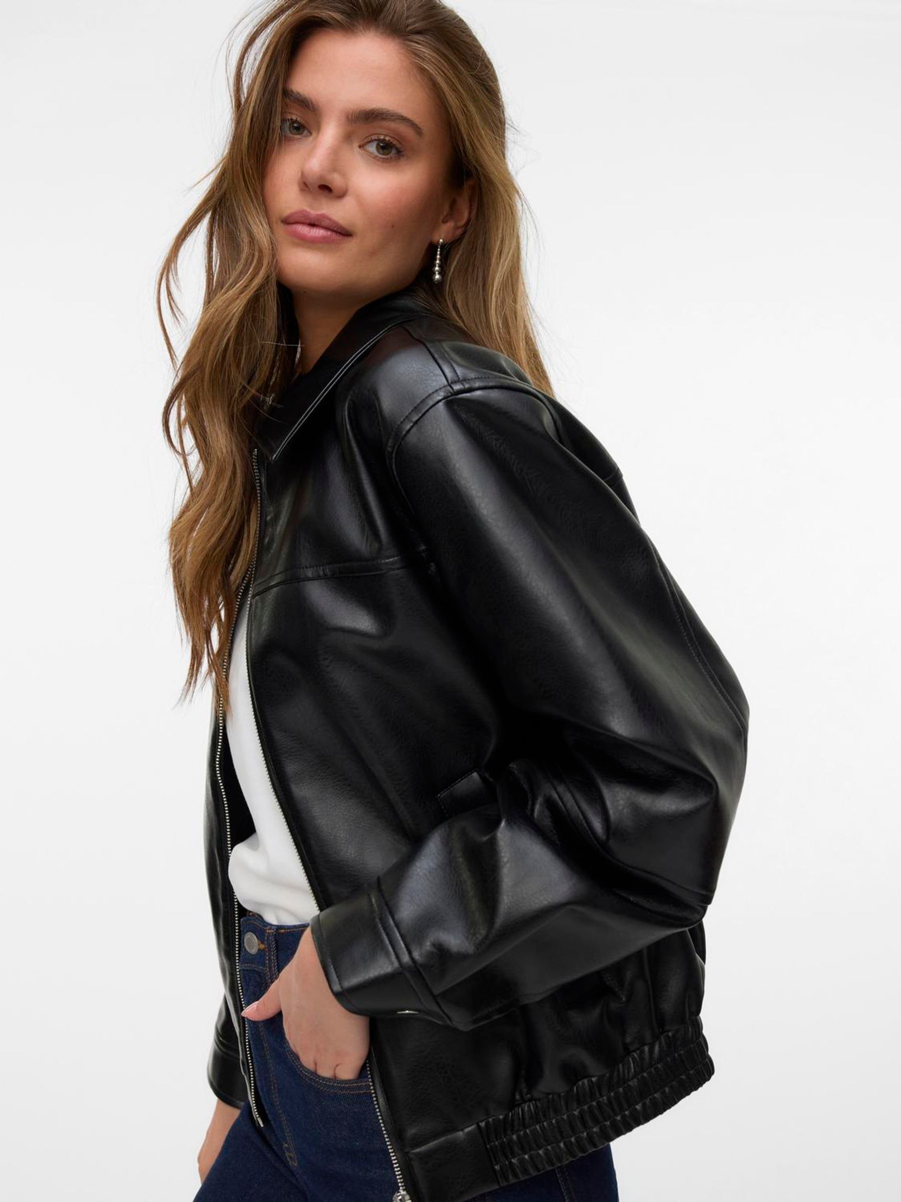 Buy VERO MODA Black Faux Leather Jacket from the Next UK online shop