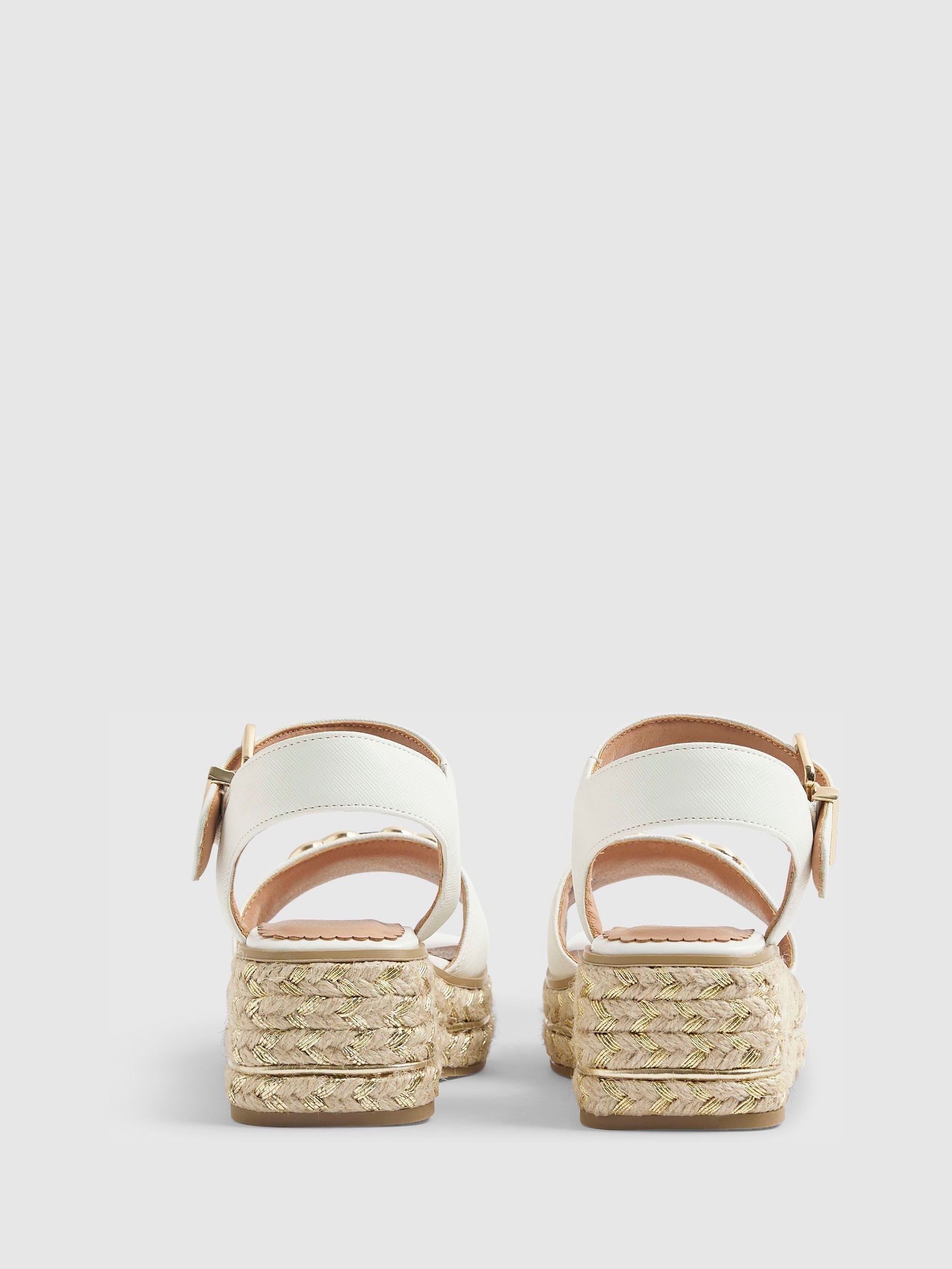 Buy River Island White Heart Snaffle Buckle Wedge Sandal from the Next ...
