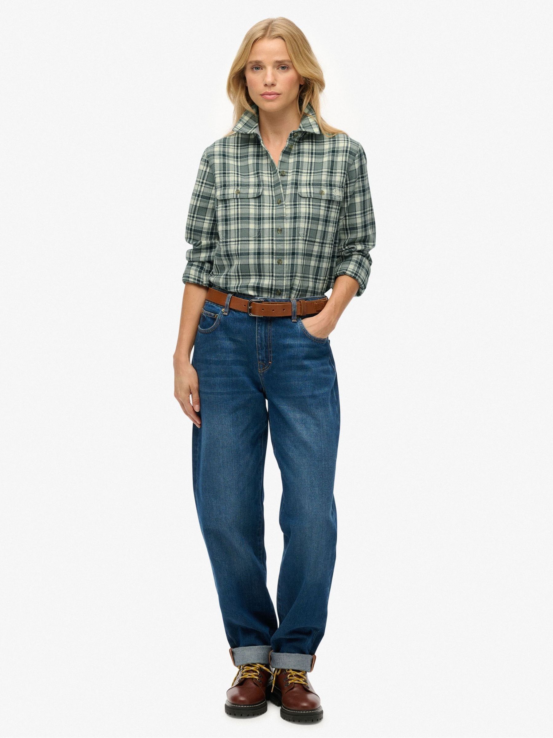 Buy Superdry Green Lumberjack Check Flannel Shirt from the Next UK ...