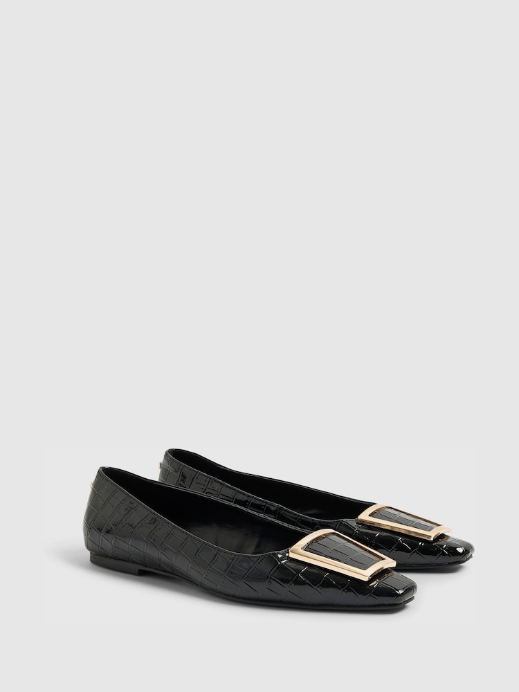 Buy River Island Black Buckle Ballet Flats from Next Ireland
