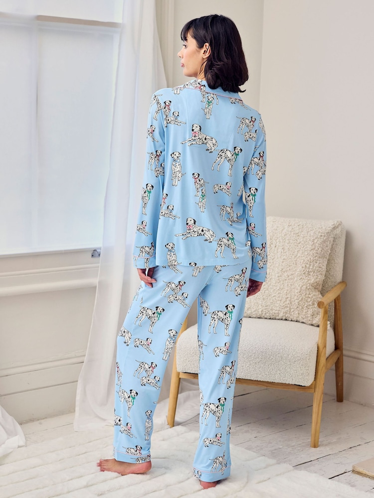 Buy Chelsea Peers Blue Maternity Dalmation Dogs Print Long Pyjamas Set ...