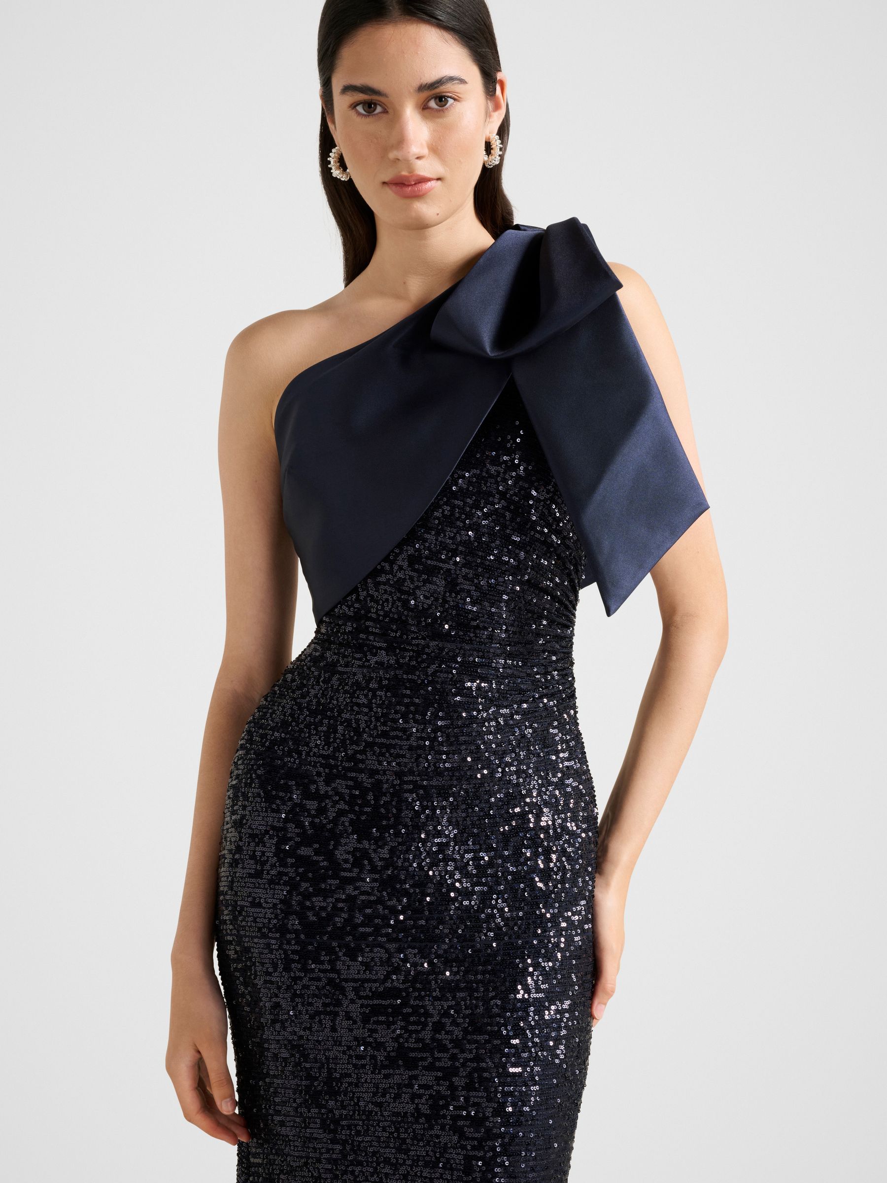 Buy Forever New Blue Delta Sequin Bow Maxi Dress from the Next UK ...