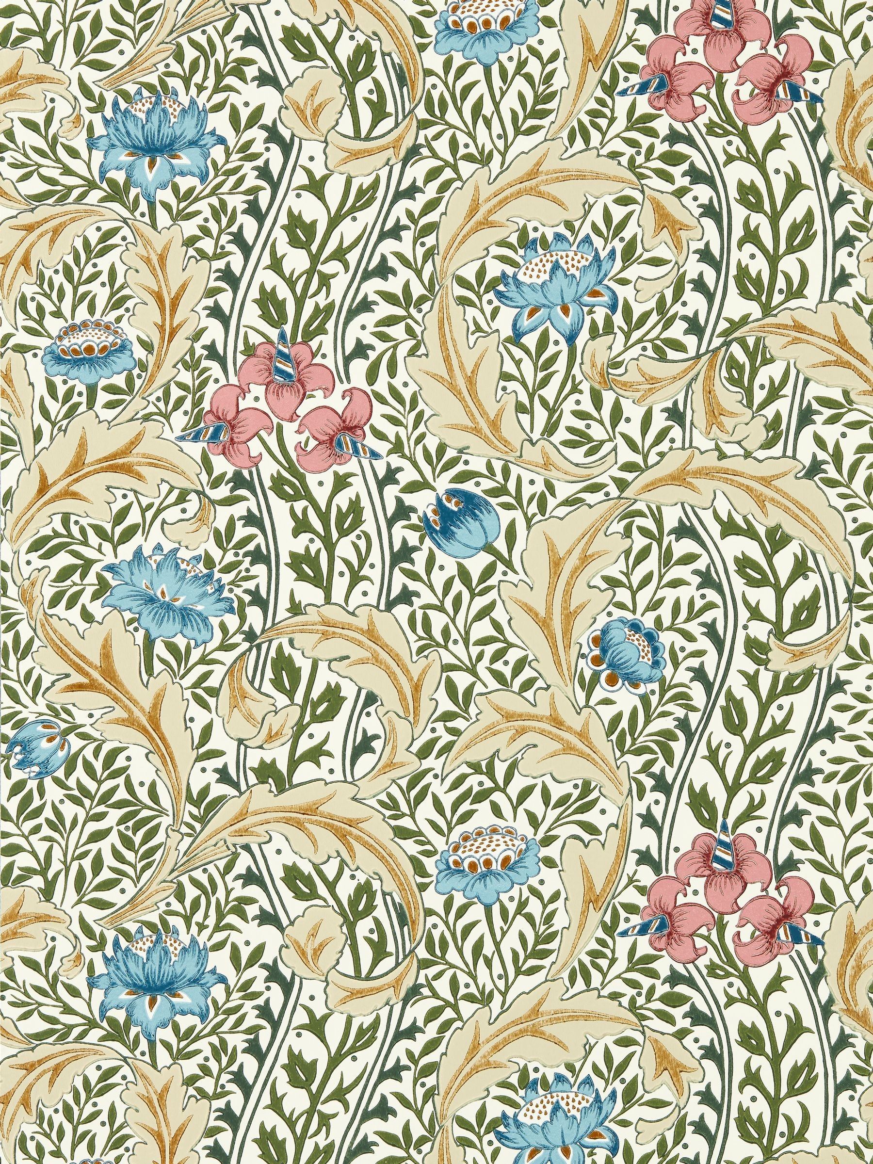 Buy Morris & Co Multi Wild Tulip Vine Unfinished Works A4 Wallpaper ...