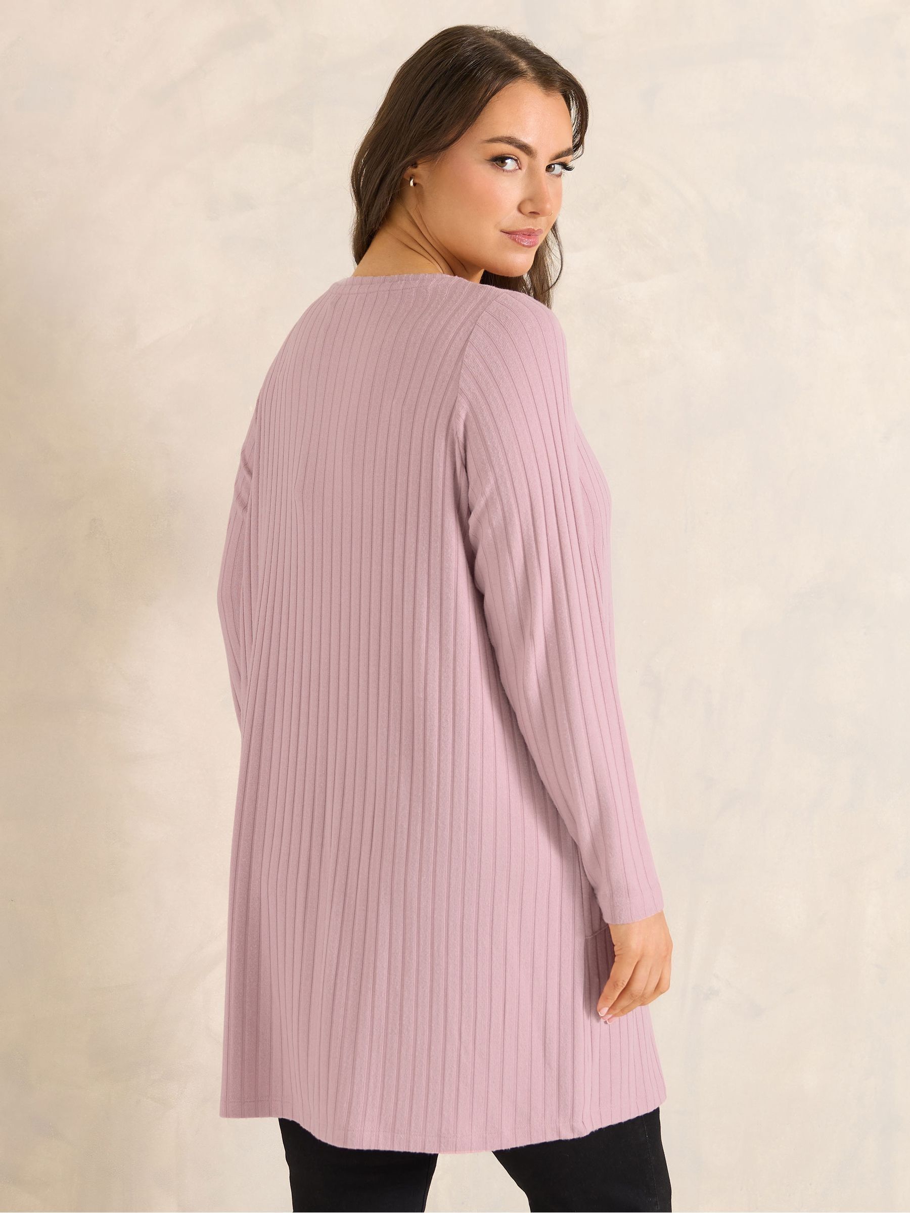 Buy Evans Pink Ribbed Drop Pocket Tunic Jumper from the Next UK online shop