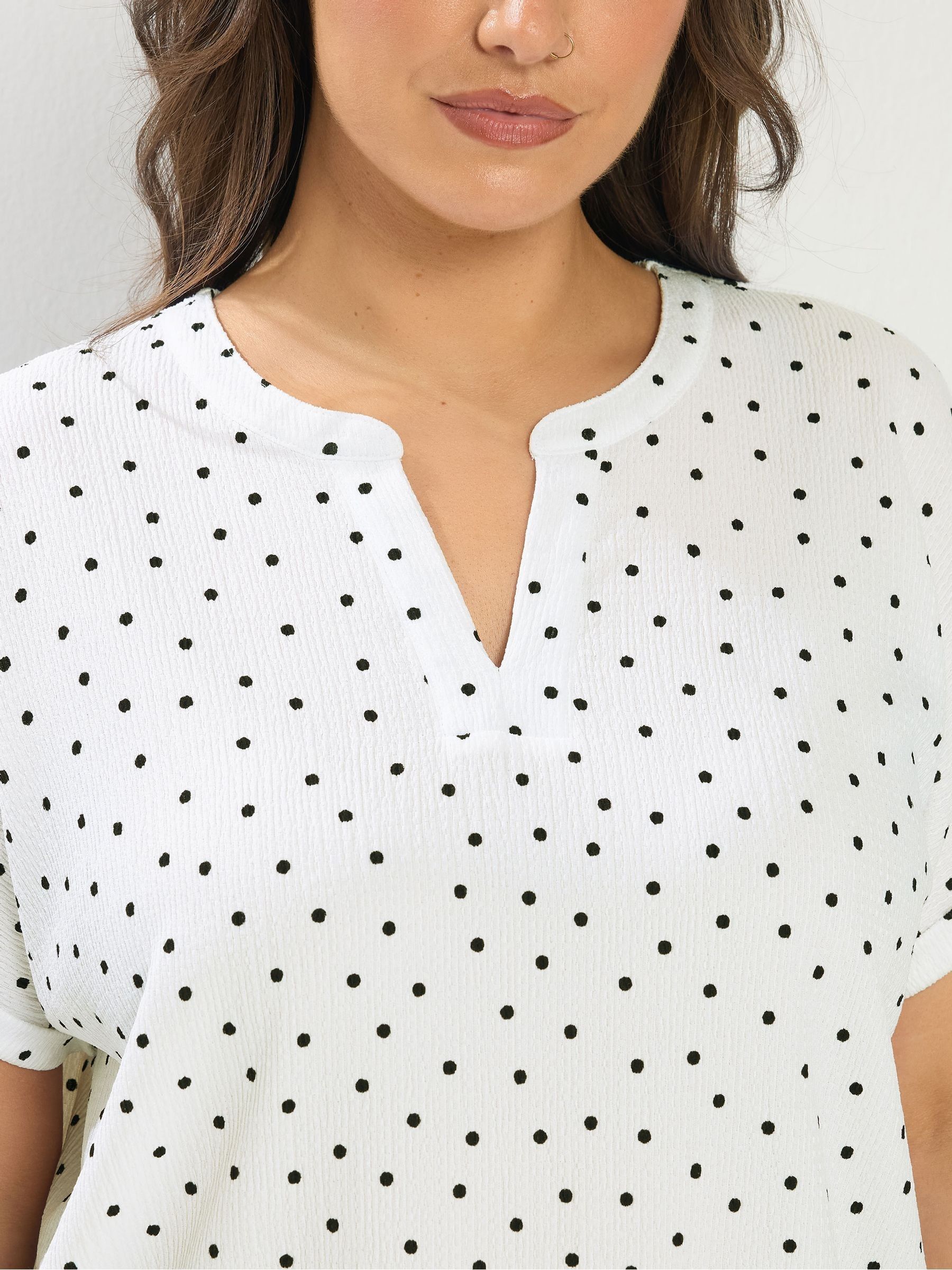 Buy Yours Curve White Grown On Notch Neck Texture Top from the Next UK ...