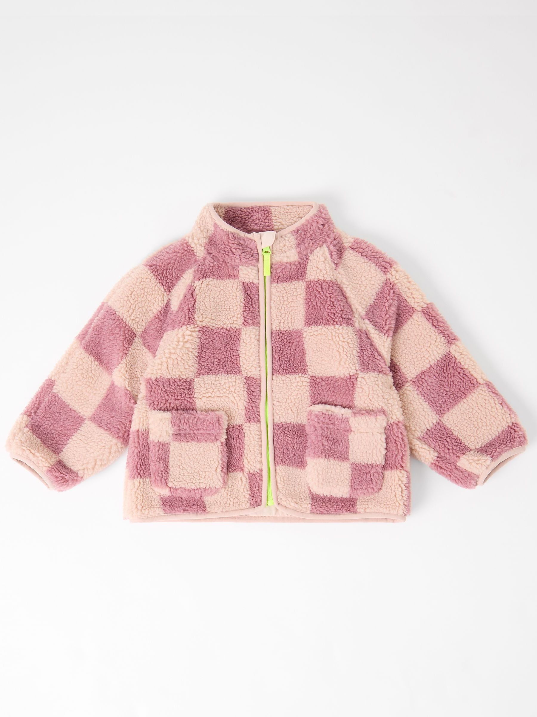 Buy GEN Pink Checkerboard Borg Jacket from Next Ireland
