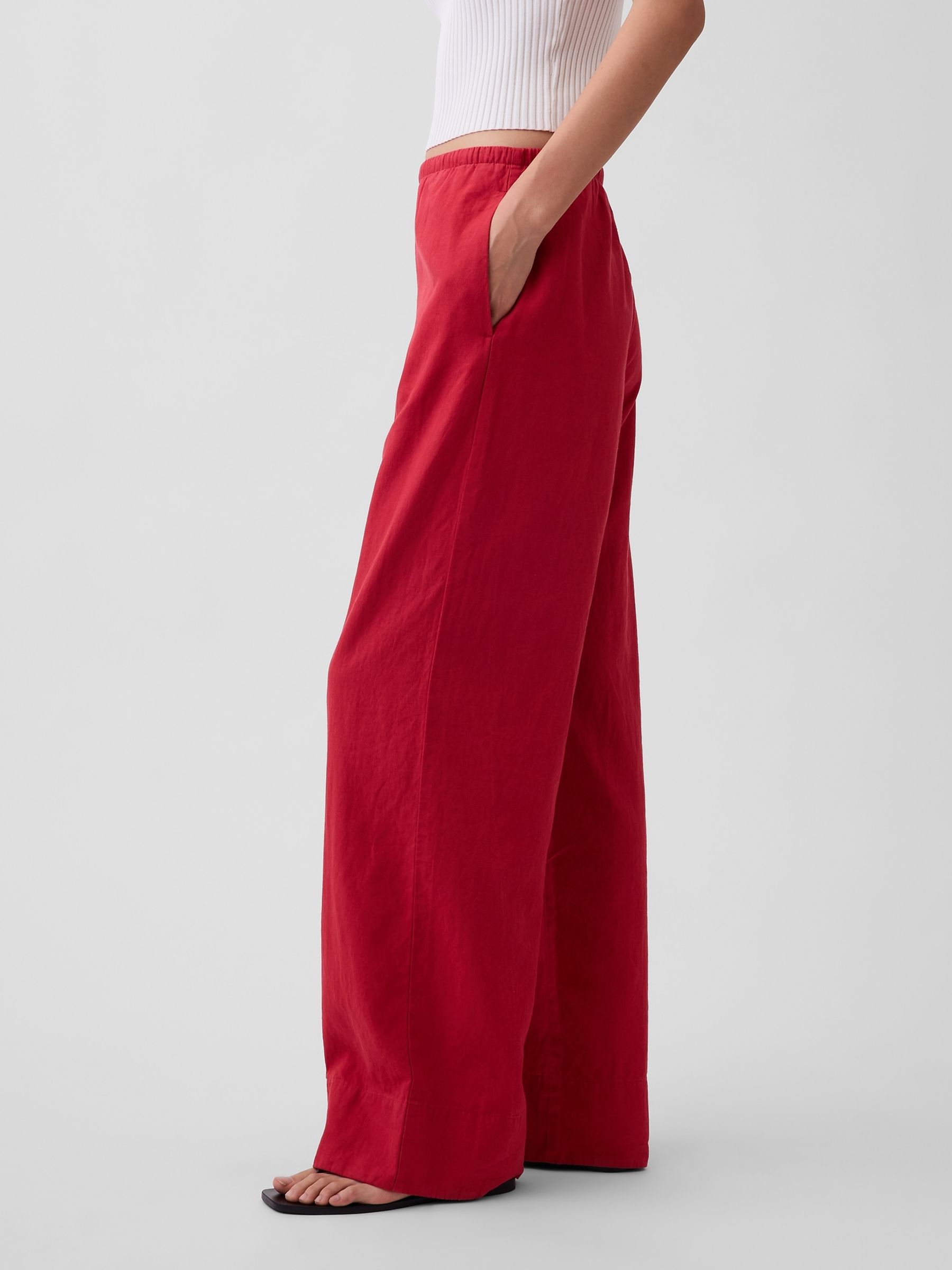Buy Gap Red Easy Wide-Leg Trousers from the Next UK online shop