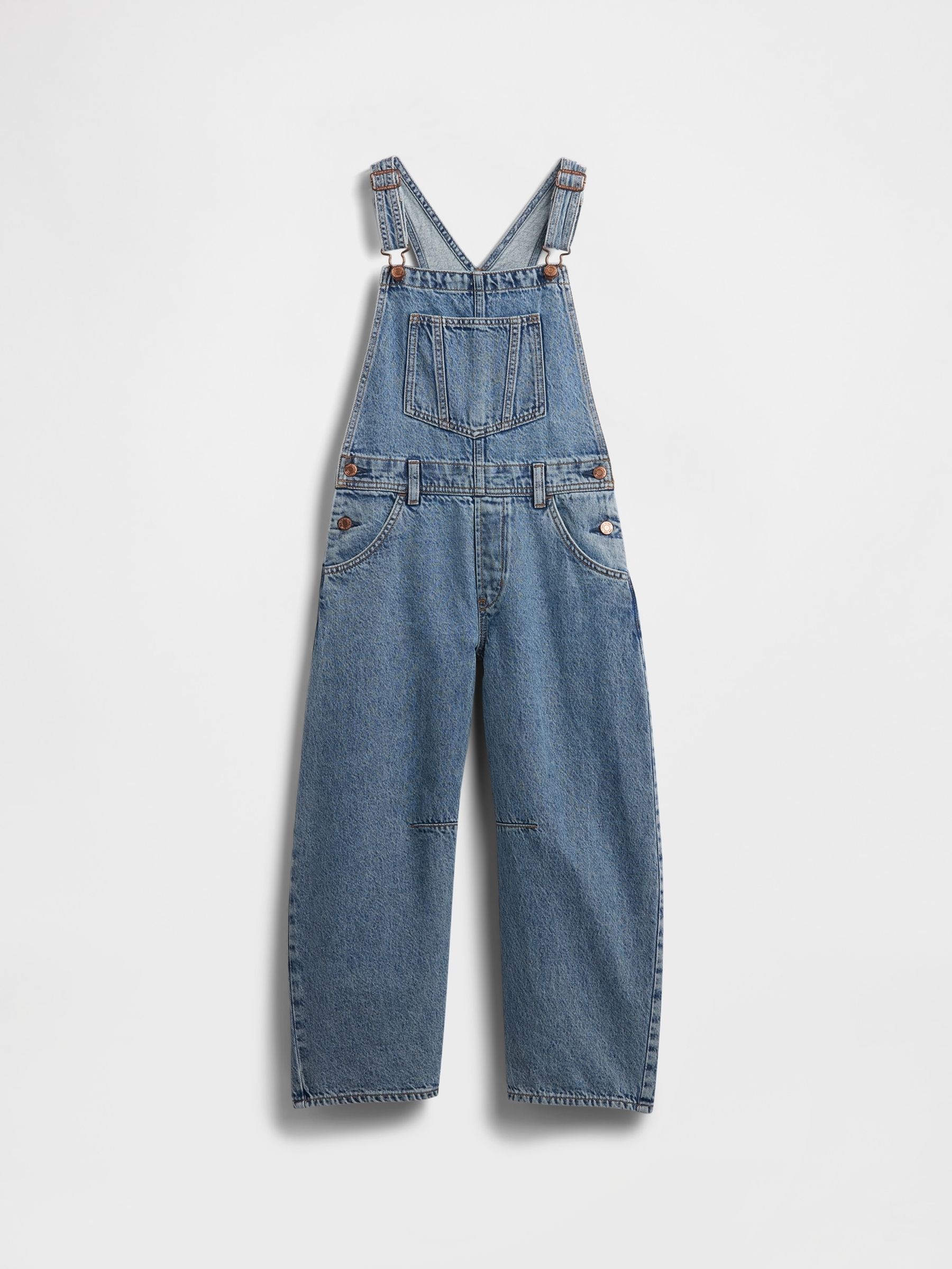 Buy Gap Mid Blue Barrel Overalls Dungarees (4-13yrs) from the Next UK ...