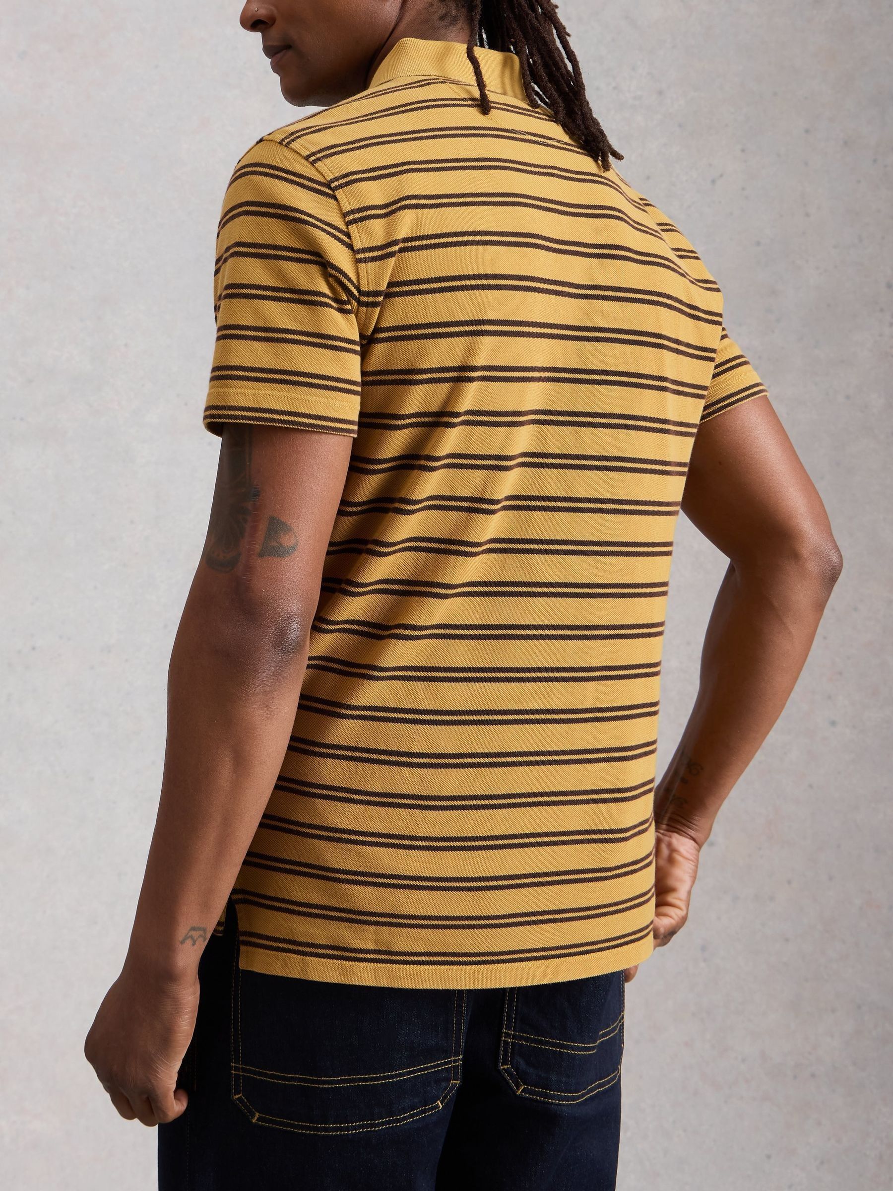 Buy White Stuff Yellow Short Sleeve Utility Stripe Polo Shirt from Next ...