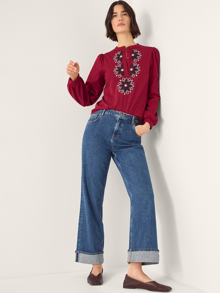 Buy Monsoon Red Esme Embroidered Jersey Blouse from Next Pakistan
