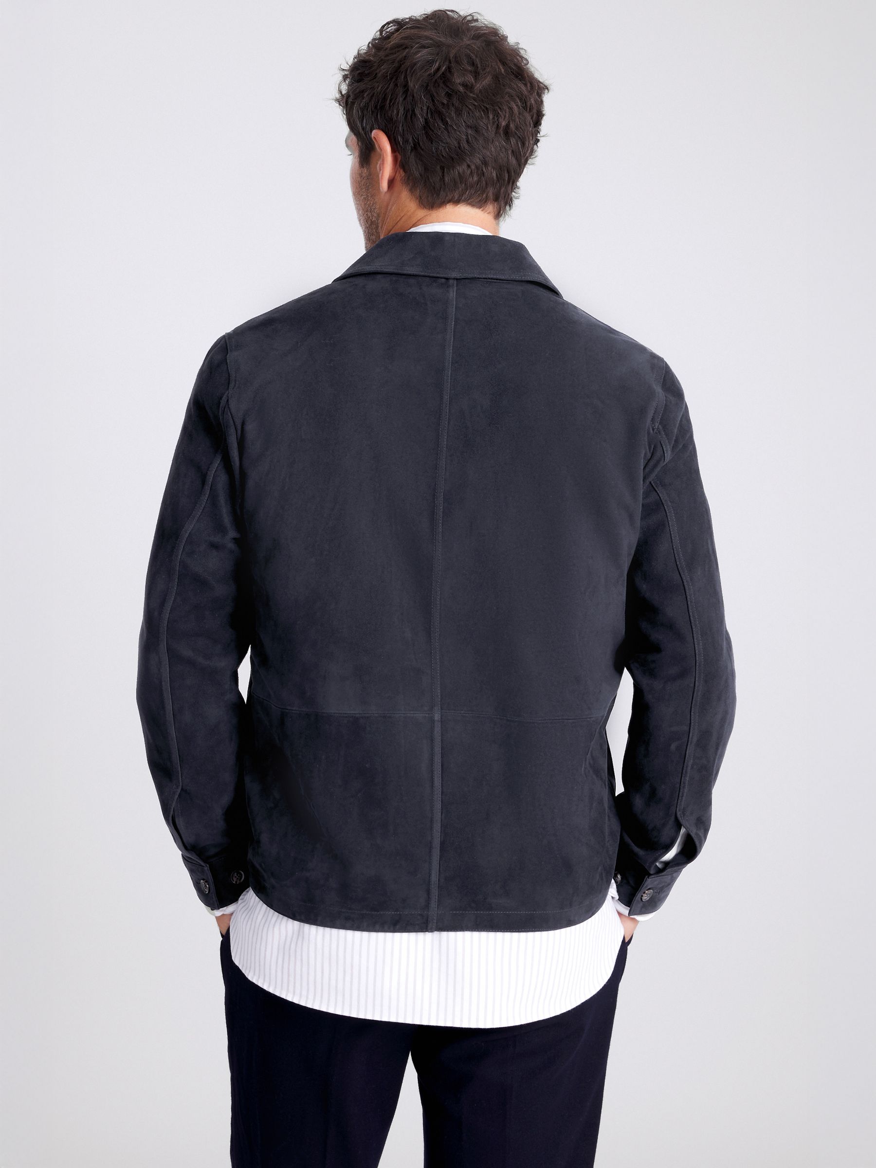 Buy MOSS Blue Suede Shacket from Next Israel