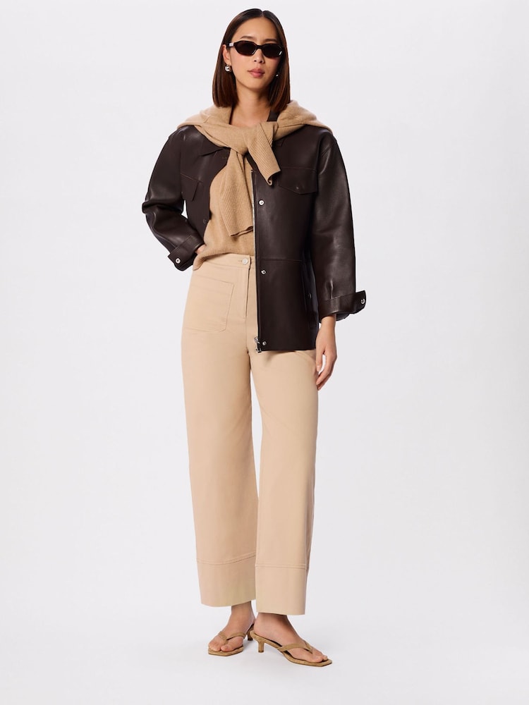 Buy Whistles Nude Wide Leg Casual Cotton Trousers from Next USA