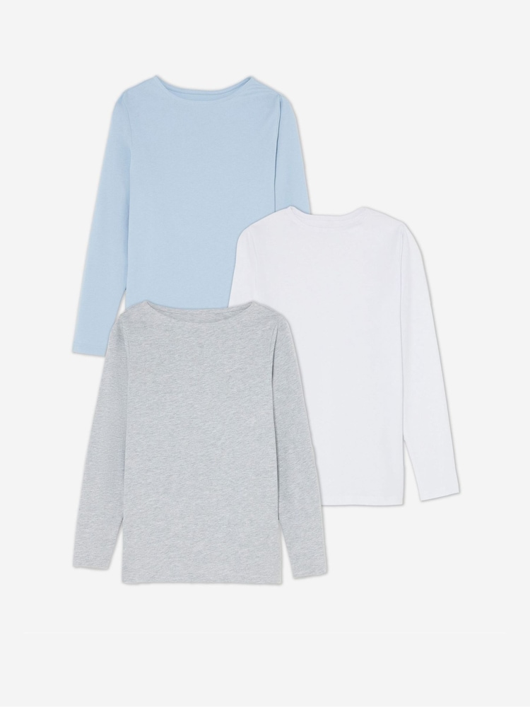 Buy Simply Be Grey Long Sleeved Slash Neck Tops Pack 3 from the Next UK ...