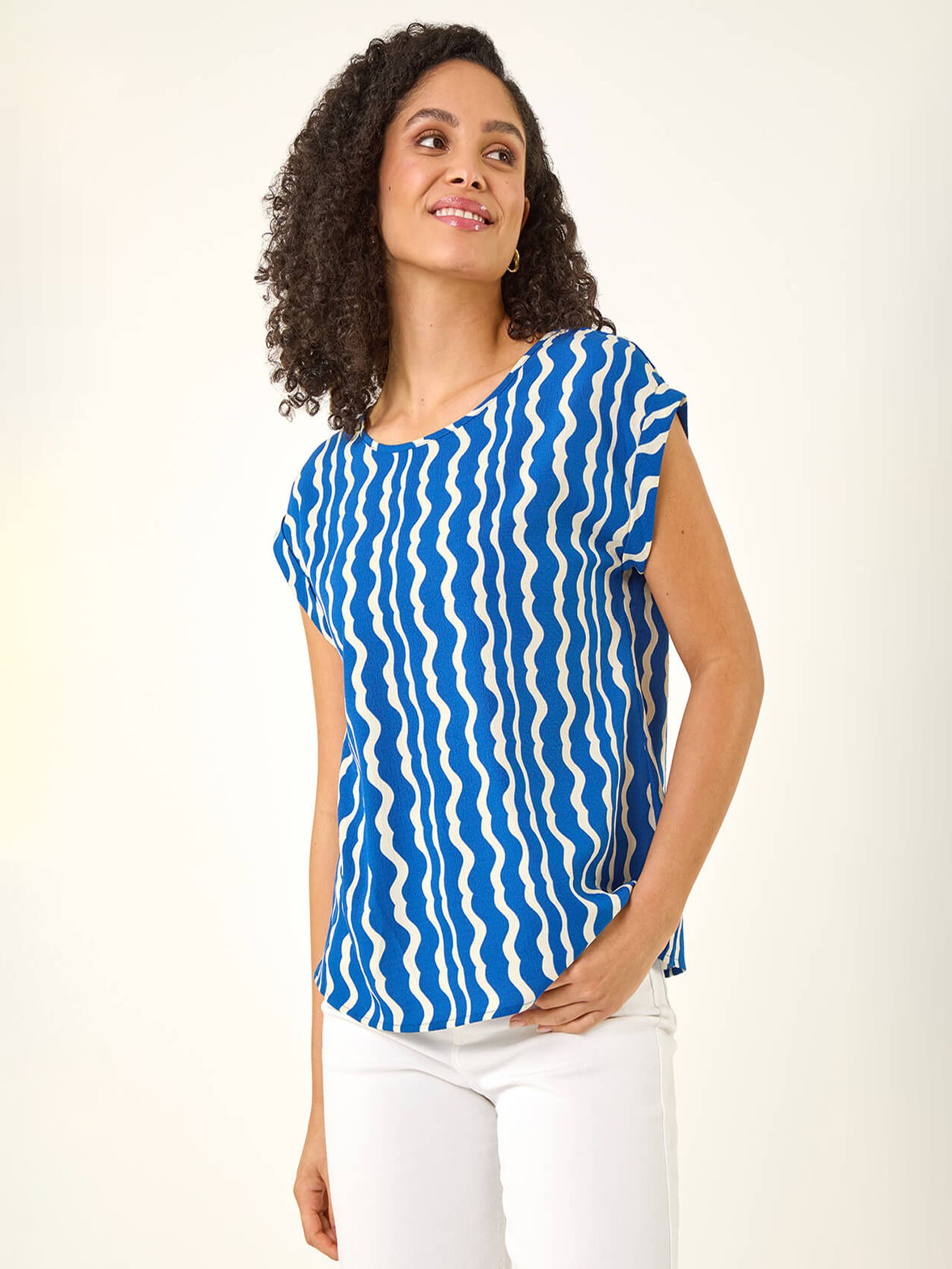 Buy Roman Blue Abstract Wave Print Shell Top from Next New Zealand