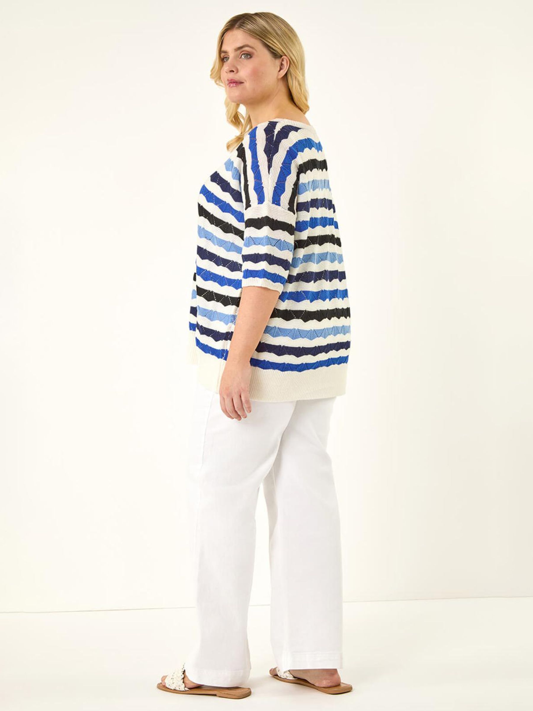 Buy Roman Blue Curve Wave Stripe Jumper from the Next UK online shop