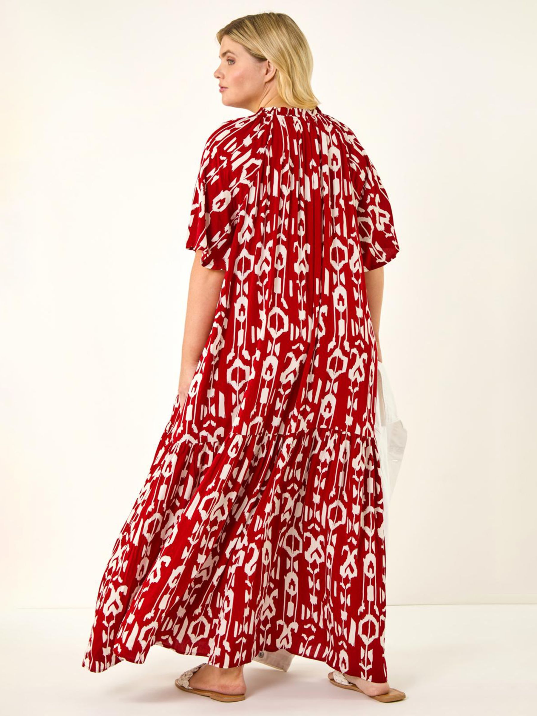 Buy Roman Red Curve Printed Woven Maxi Dress from the Next UK online shop