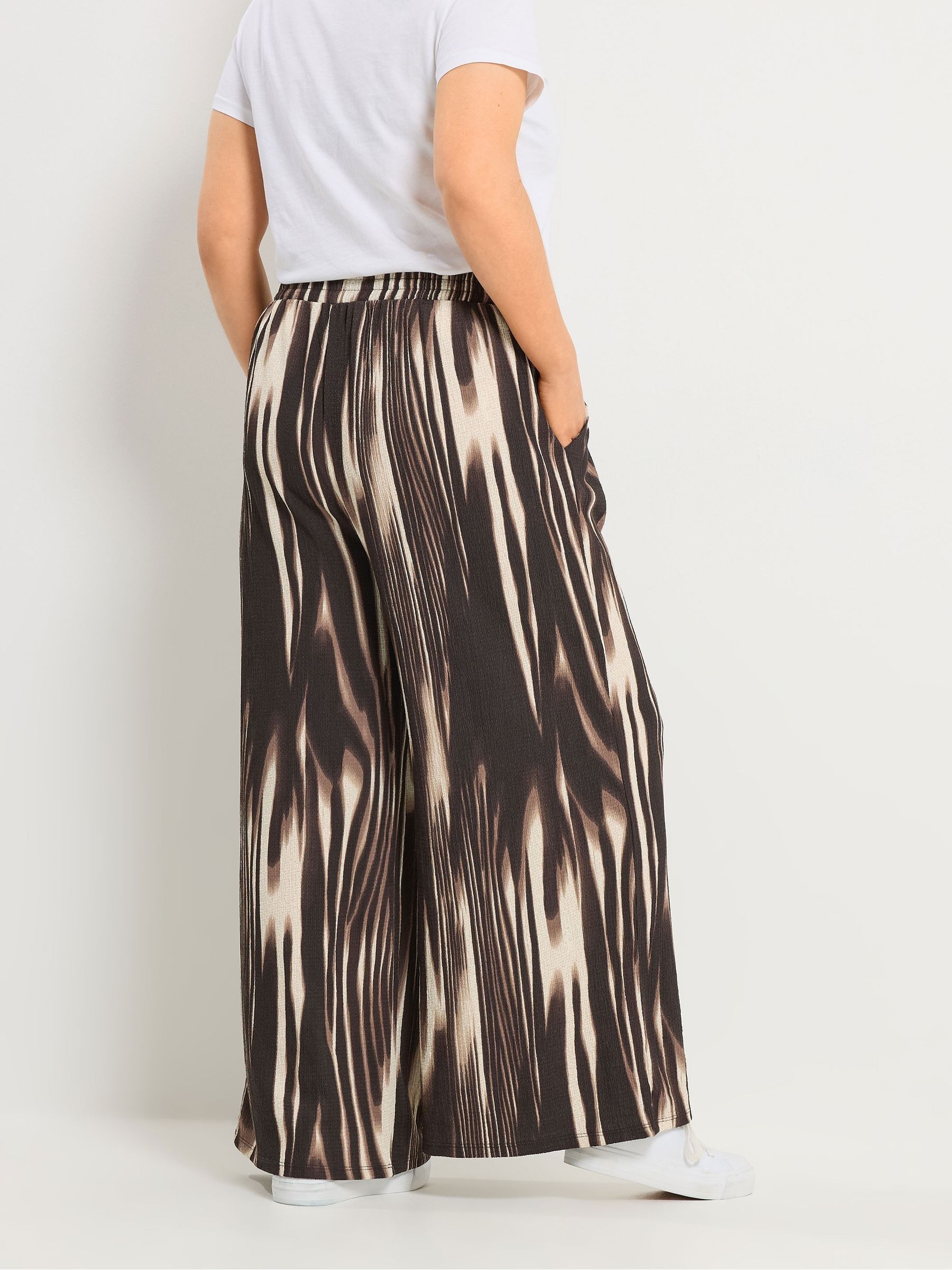 Buy Yours Curve Brown Short Blur Print Trousers from the Next UK online ...