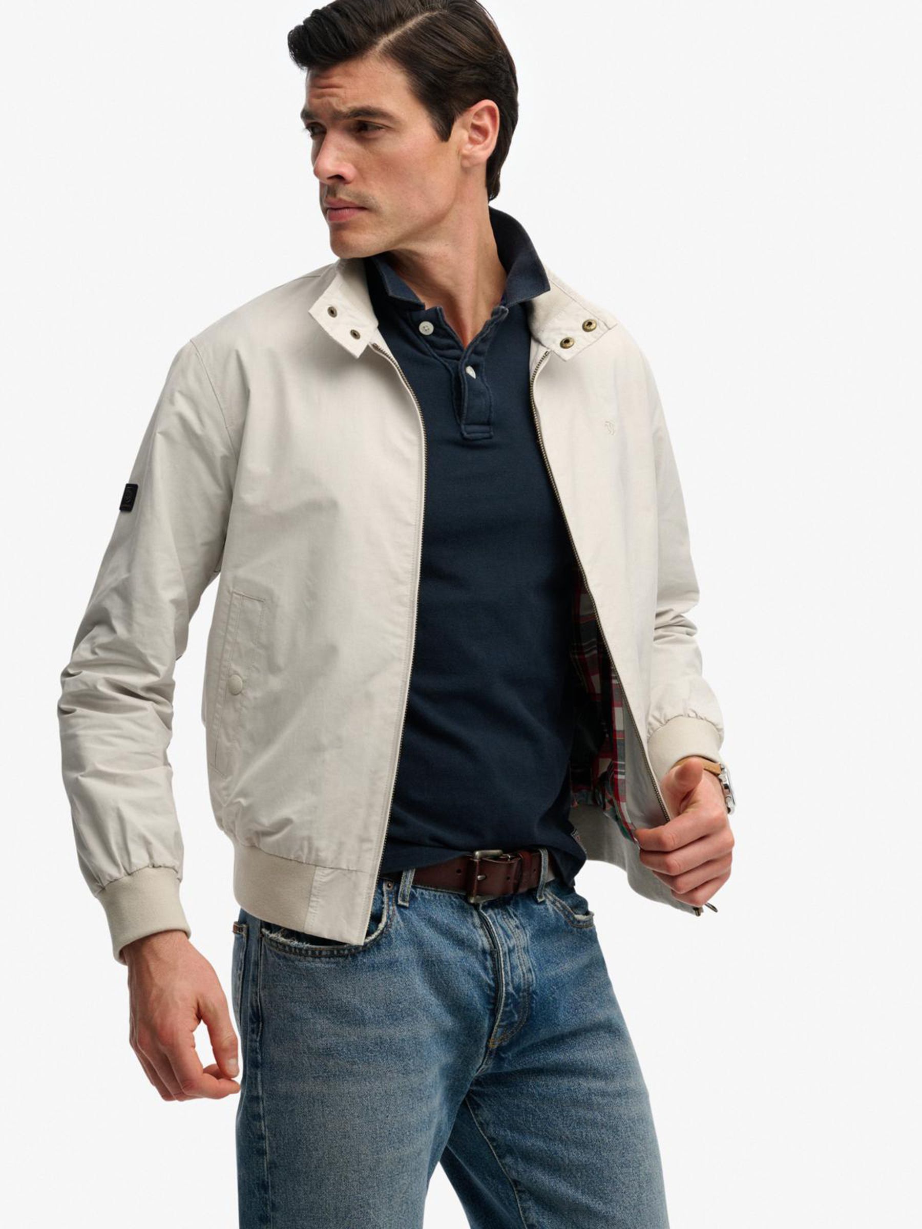 Buy Grey - Superdry Classic Harrington Jacket from Next France