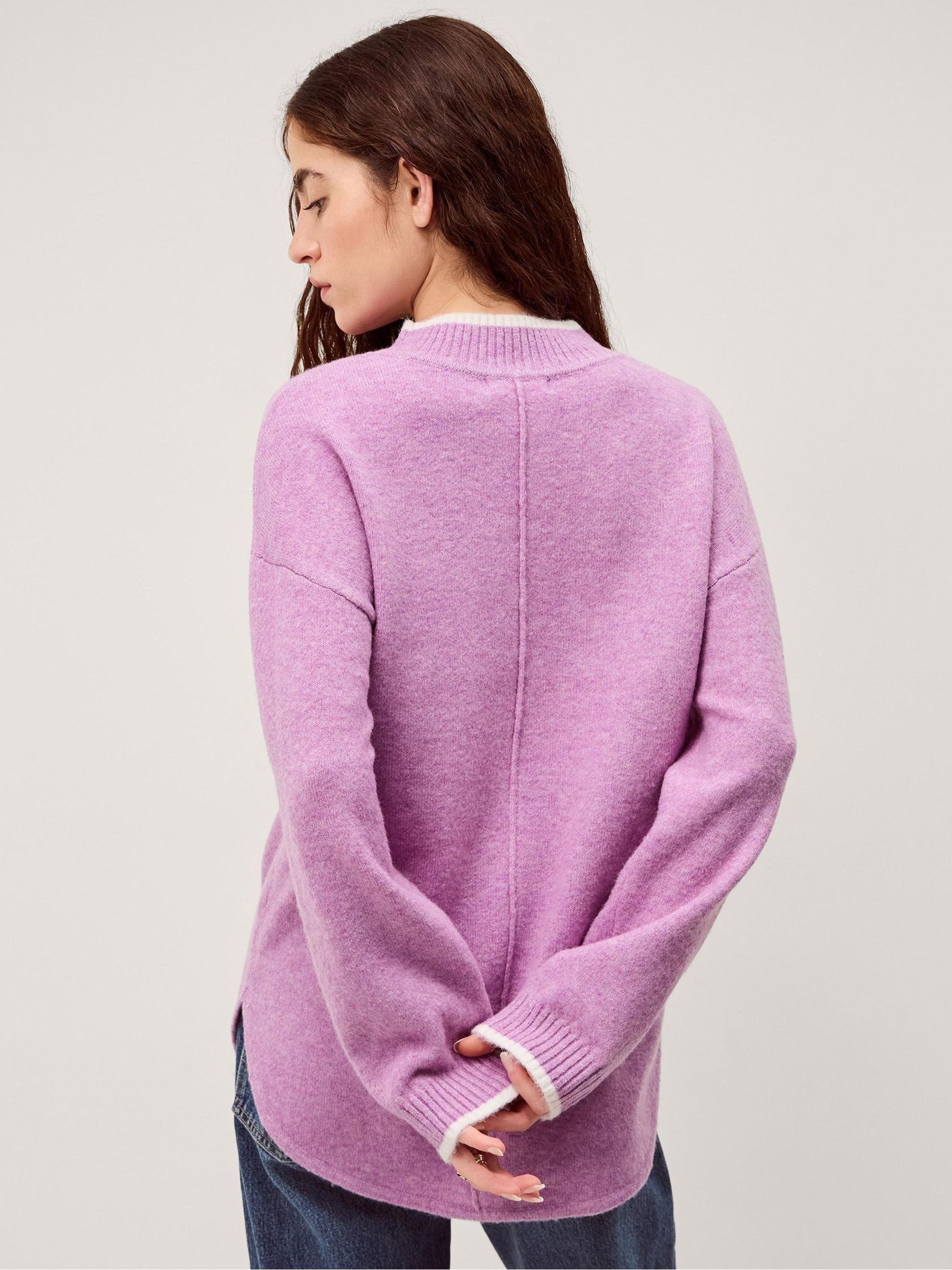 Buy Monsoon Lilac Purple Tori Oversized Tipped Jumper from Next Belgium