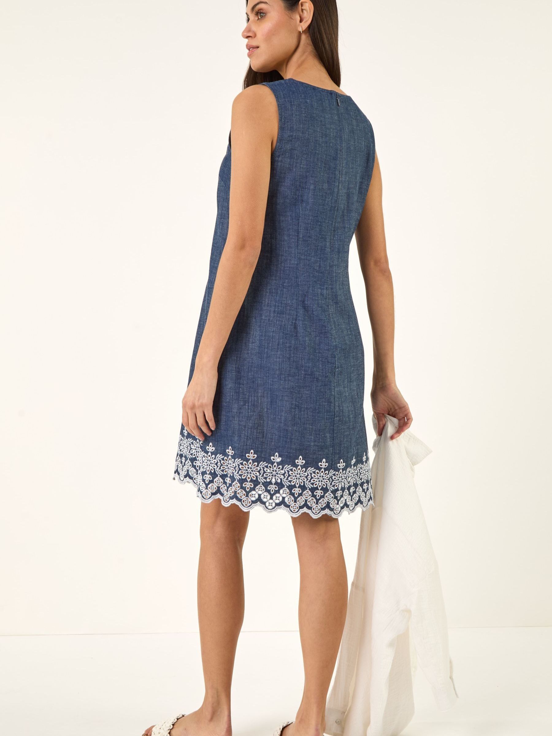 Buy Roman Blue Embroidery Hem Smock Dress from the Next UK online shop