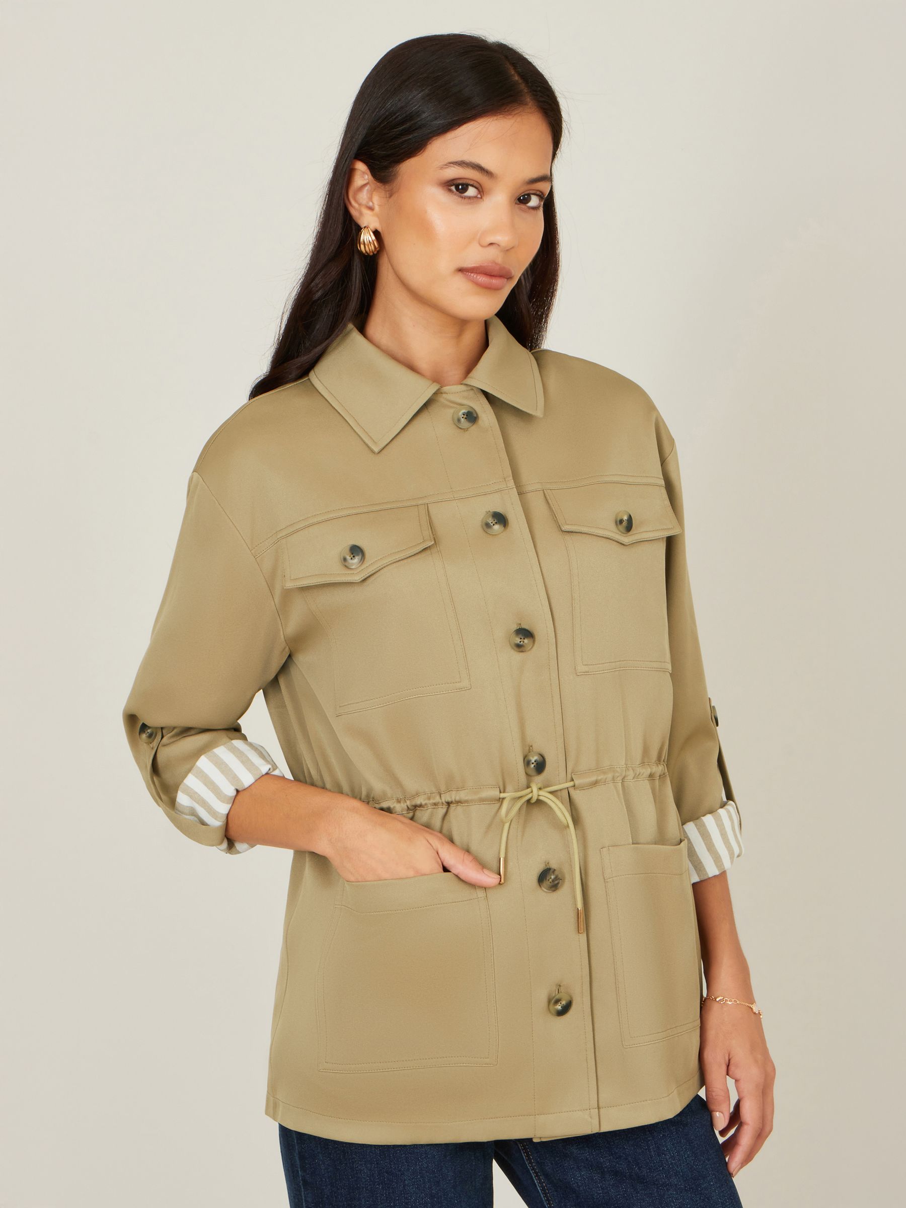 Buy Yumi Green Utility Drawstring Jacket from the Next UK online shop