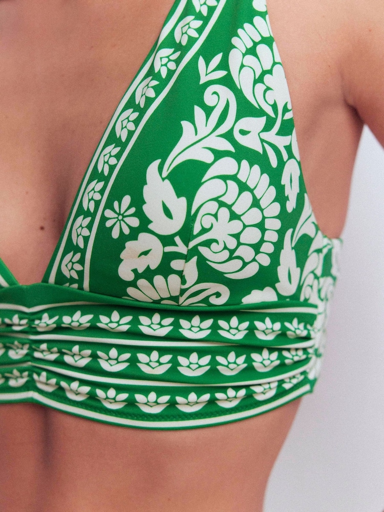 Buy Boden Green Mykonos Deep V Bikini Top from the Next UK online shop
