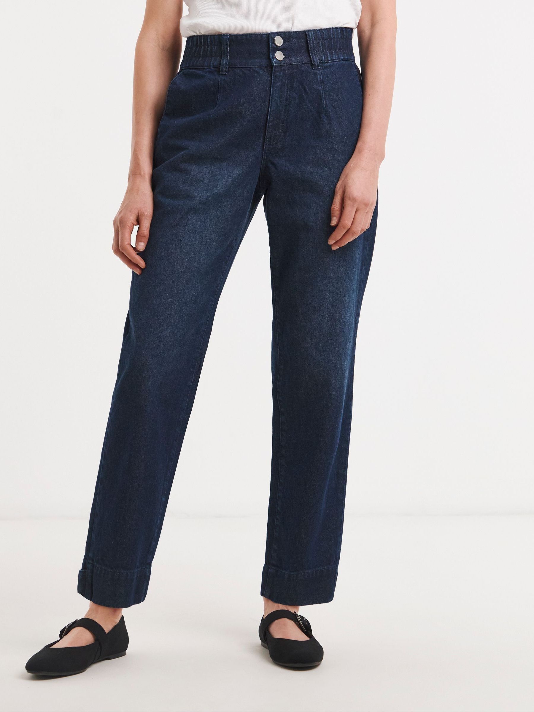 Buy JD Williams Blue Elasticated Waist Peg Leg Jeans from the Next UK ...