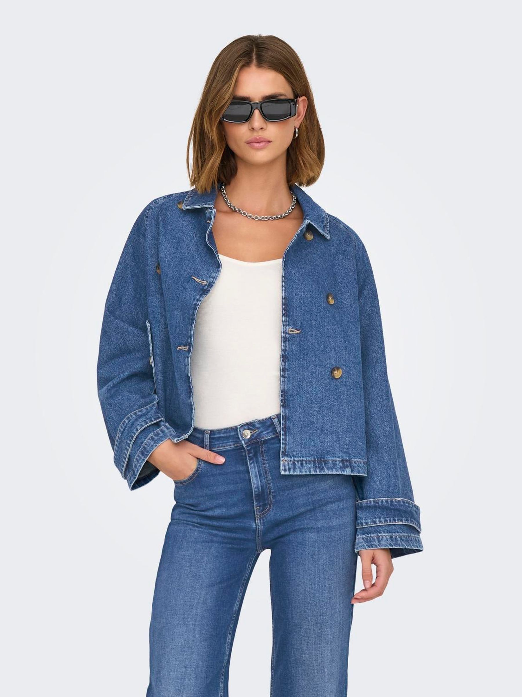 Buy ONLY Blue Denim Short Trench Coat from the Next UK online shop