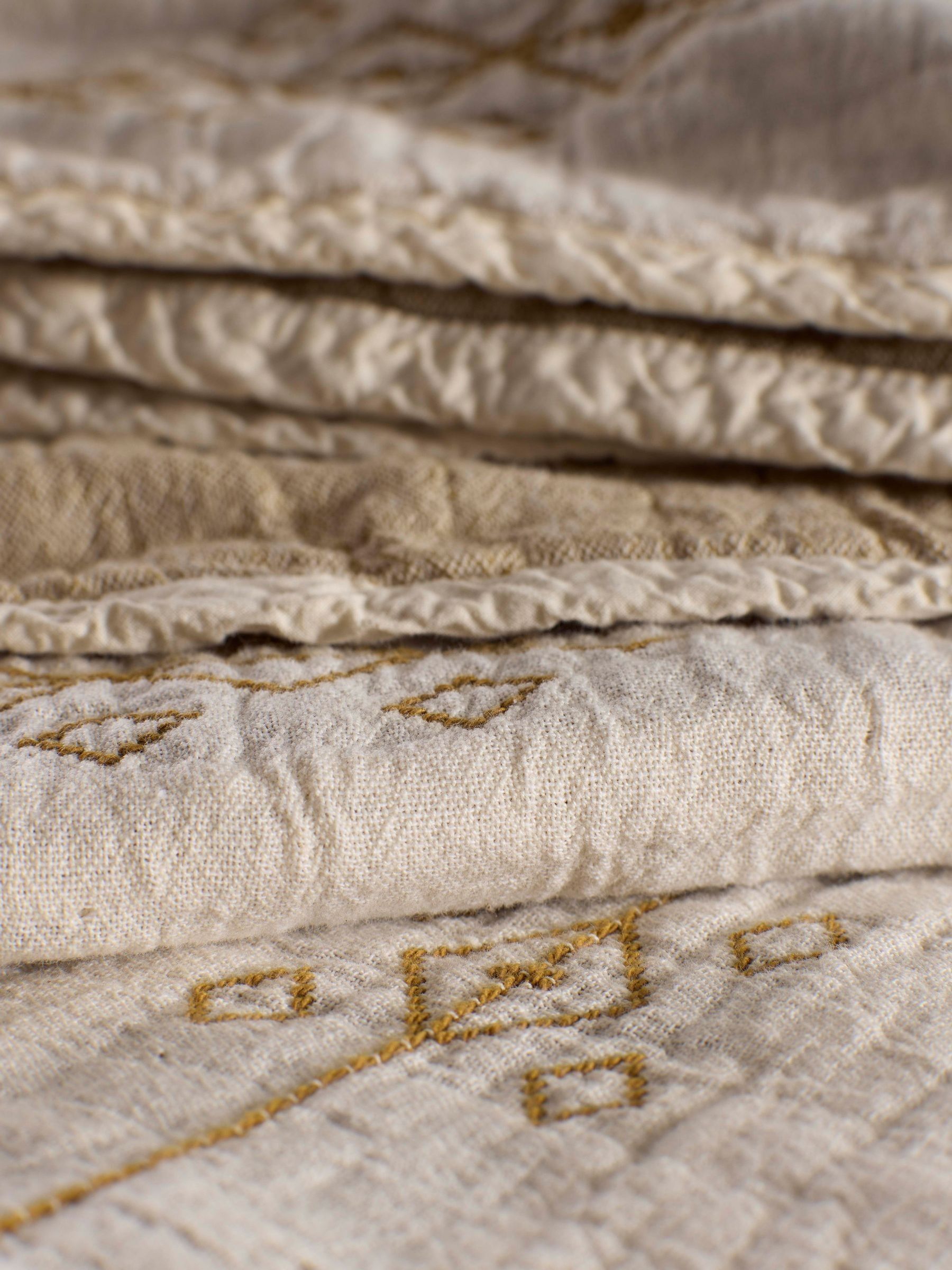 Buy Secret Linen Store Natural Jasper Quilted Throw from the Next UK ...