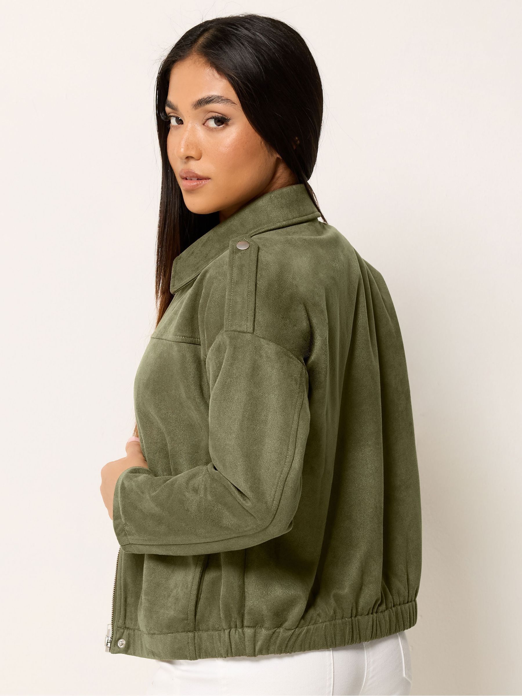 Buy M&Co Green Petite Suede Bomber Jacket from the Next UK online shop
