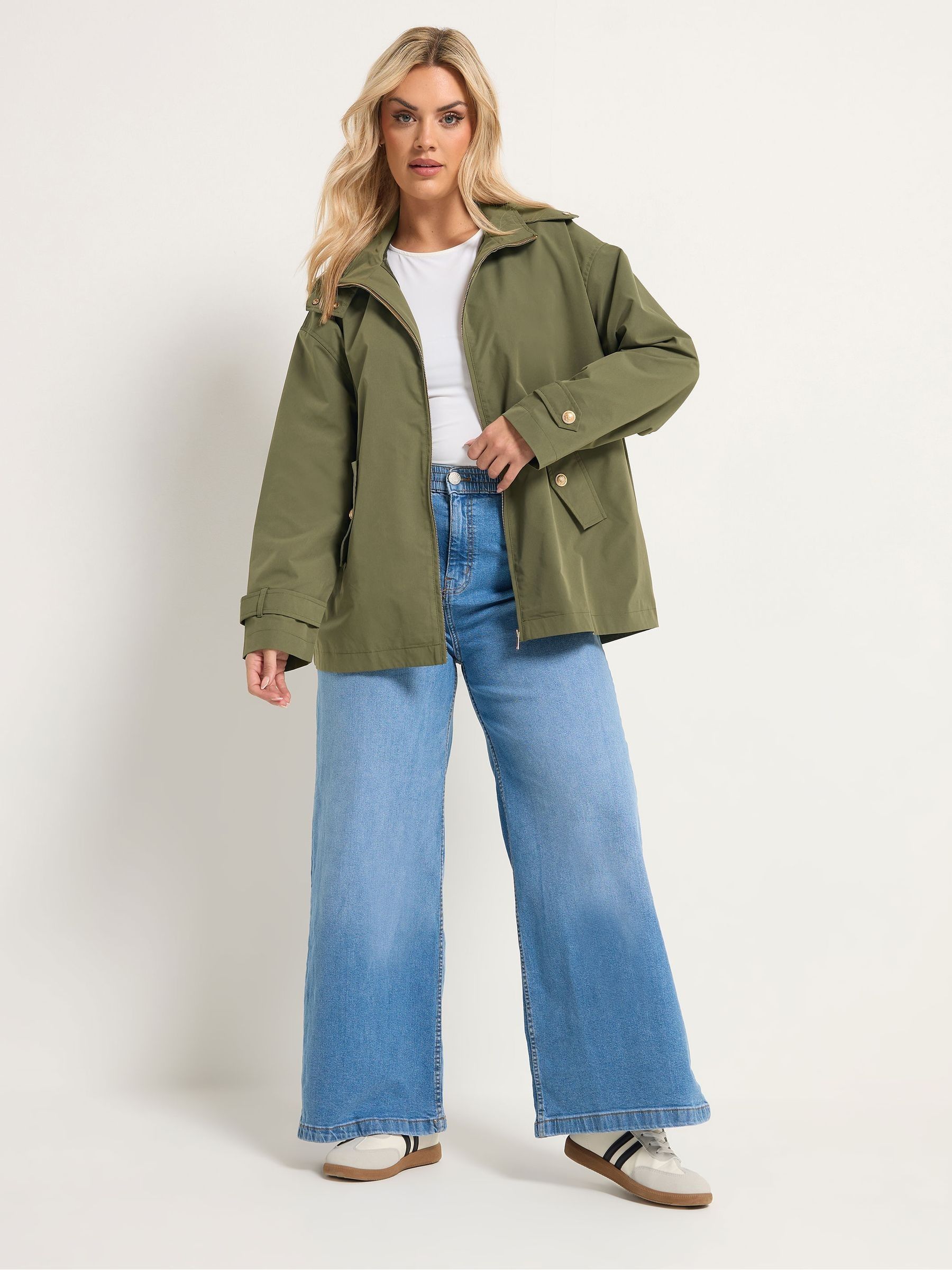 Buy Yours Curve Green Military Button Jacket from the Next UK online shop