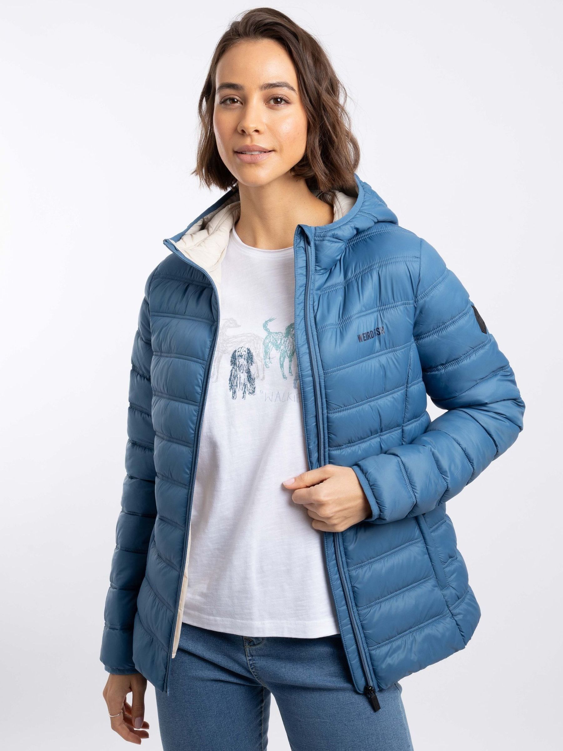 Buy Weird Fish Washed Blue Eshka Lightweight Padded Jacket from the ...