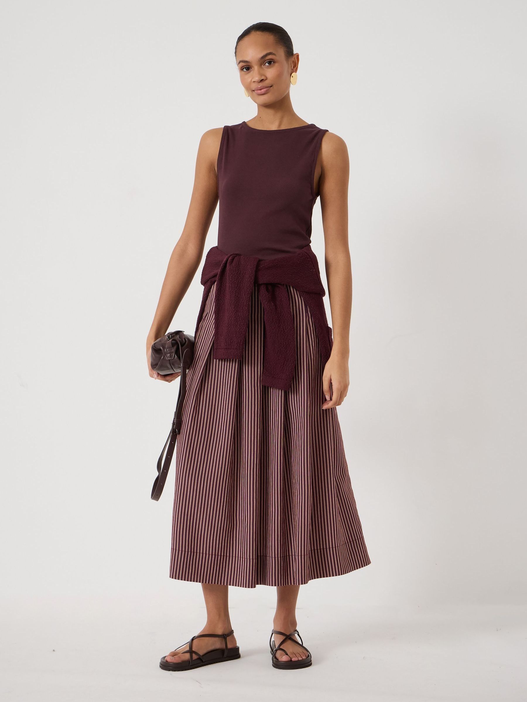Buy Hush Red Stripe Ivy Pleated Midi Skirt from Next Italy