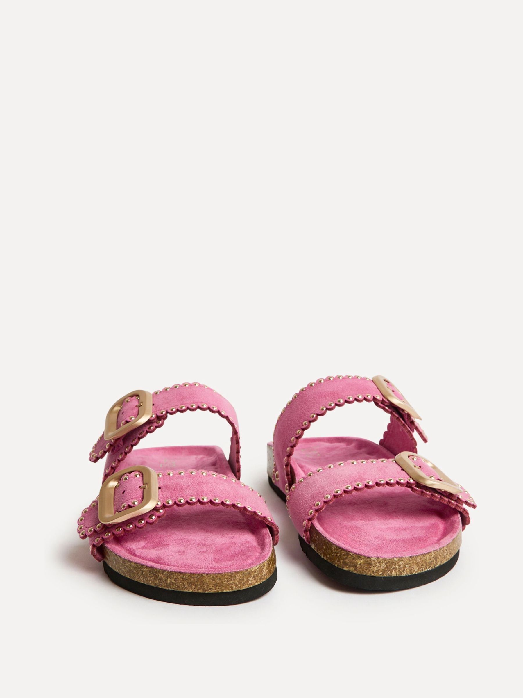 Buy Linzi Pink Kelsie Double Buckle Sandals With Soft Footbed from the ...