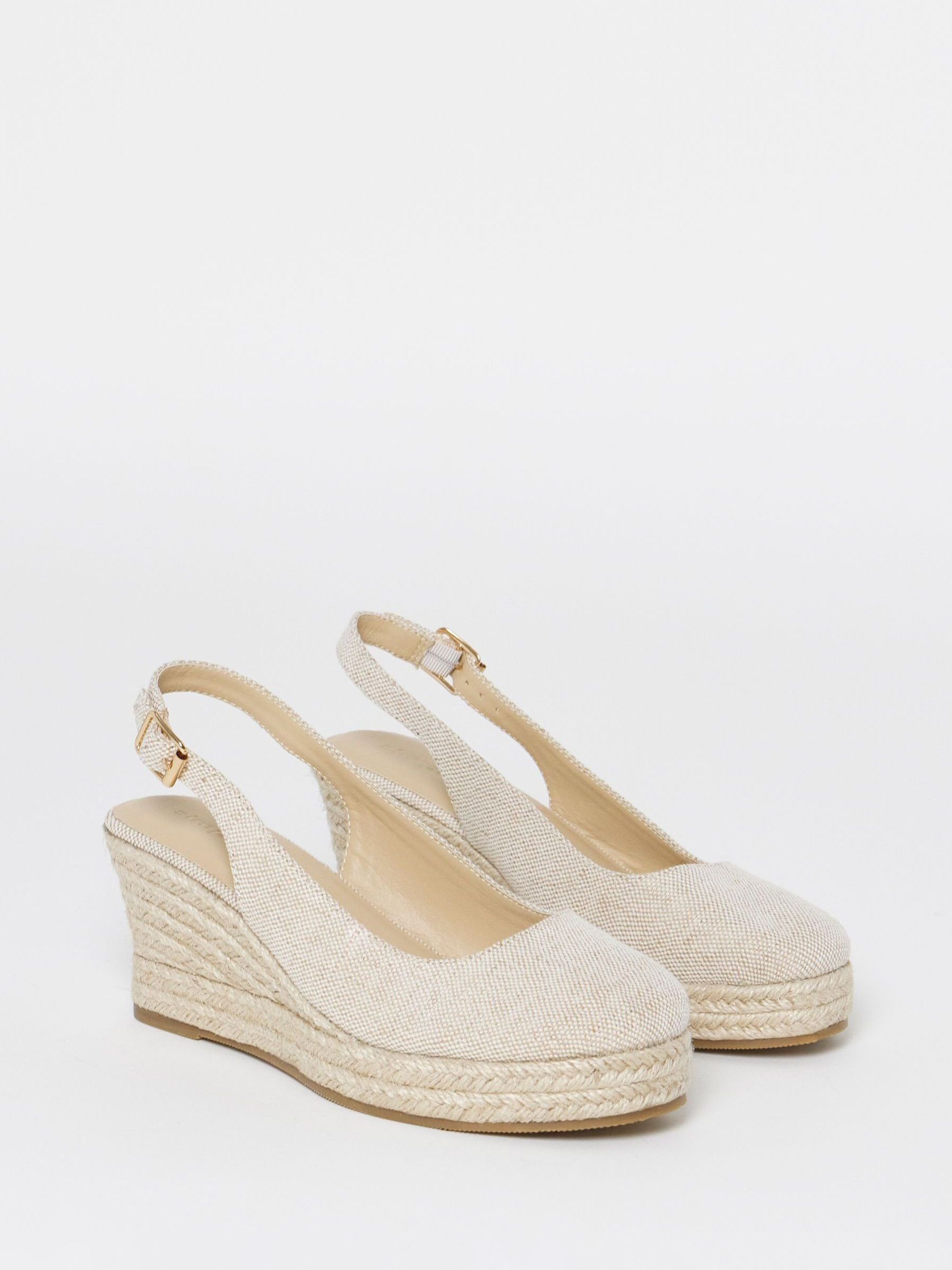Buy Simply Be Natural Wide Fit Espadrille Wedge Slingback Shoes from ...