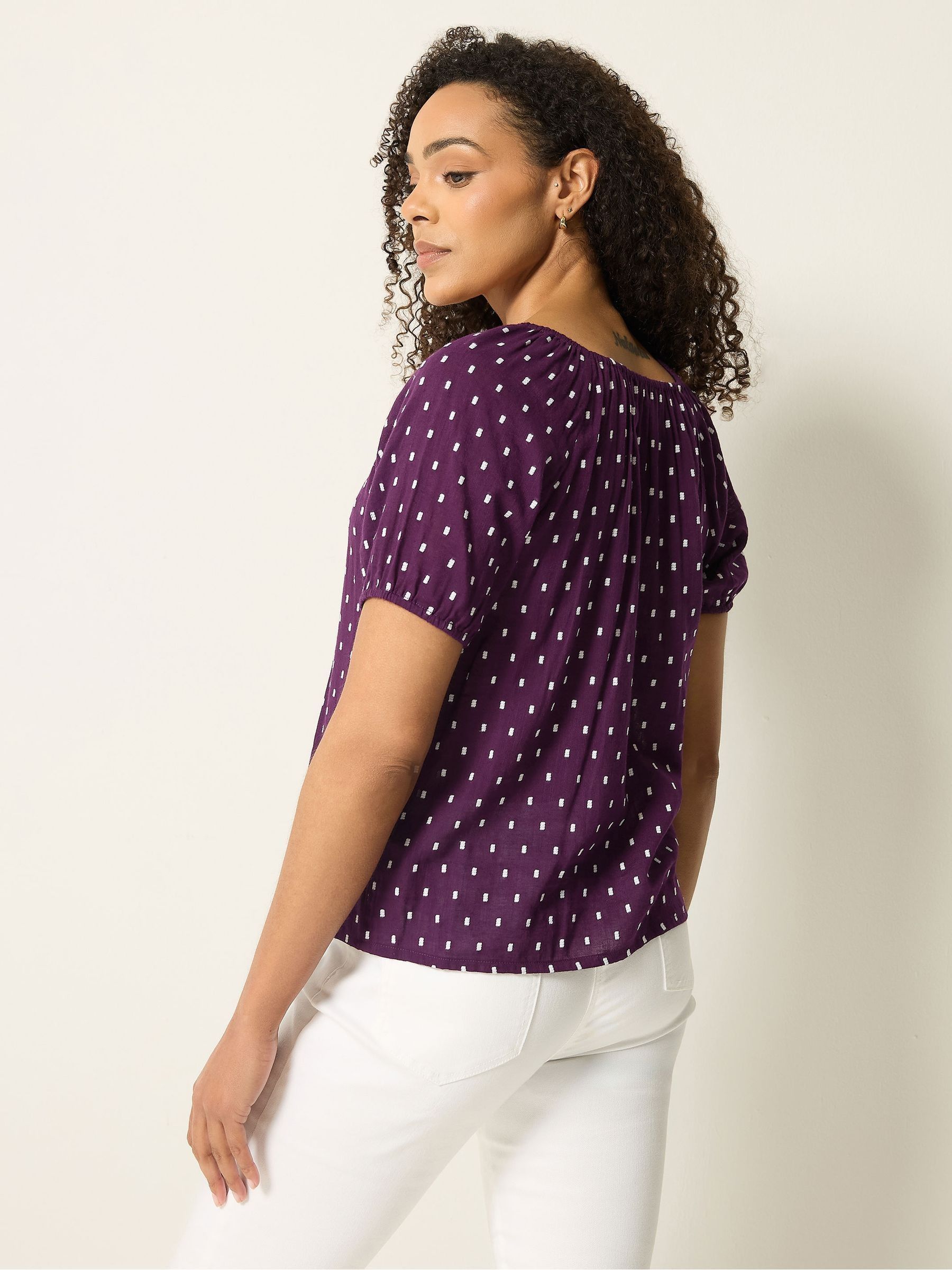 Buy M&Co Purple Short Sleeve Button Dobby Blouse from the Next UK ...