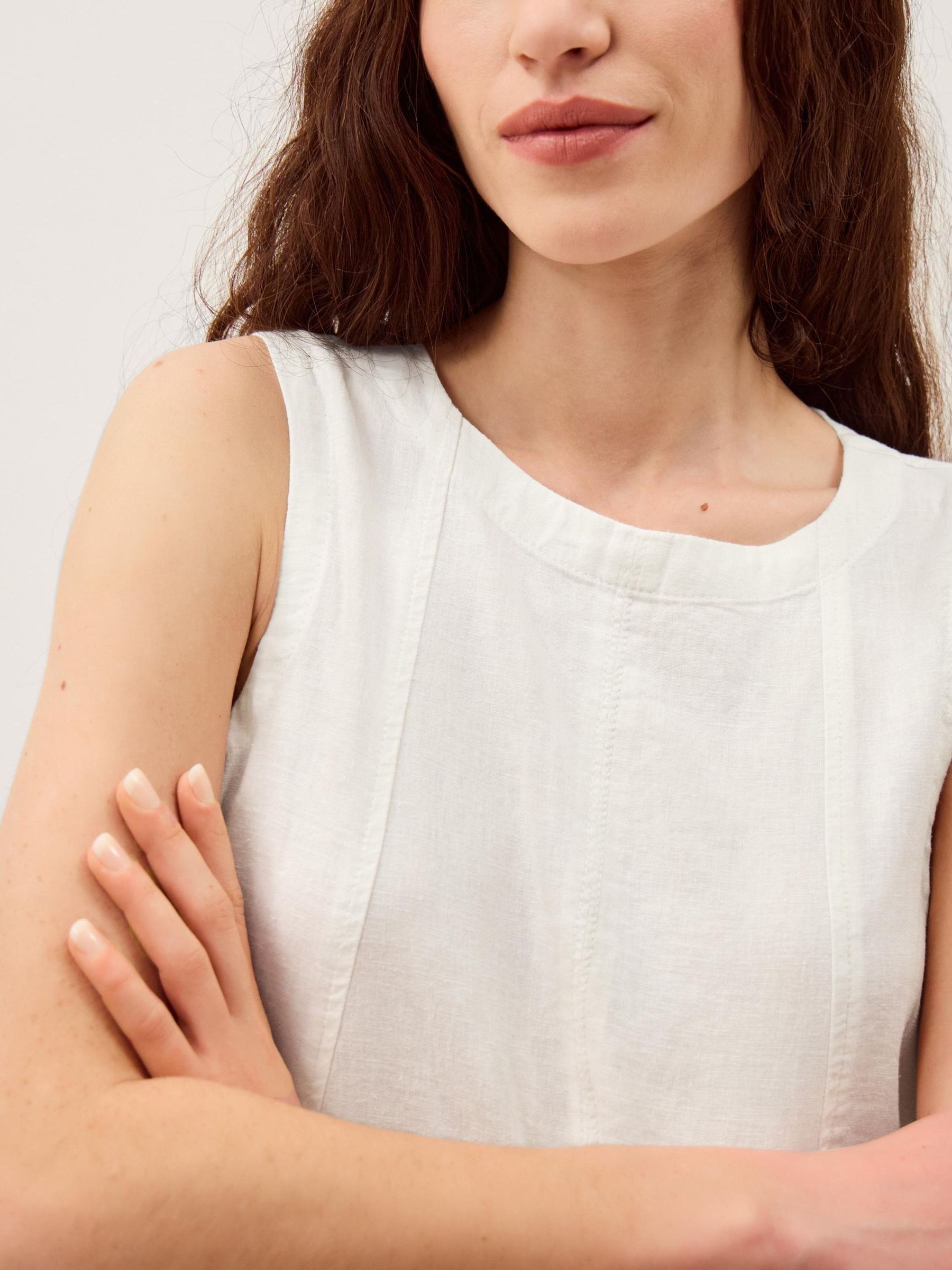 Buy Monsoon White Sammy Swing Linen Blend Tank Top from the Next UK ...