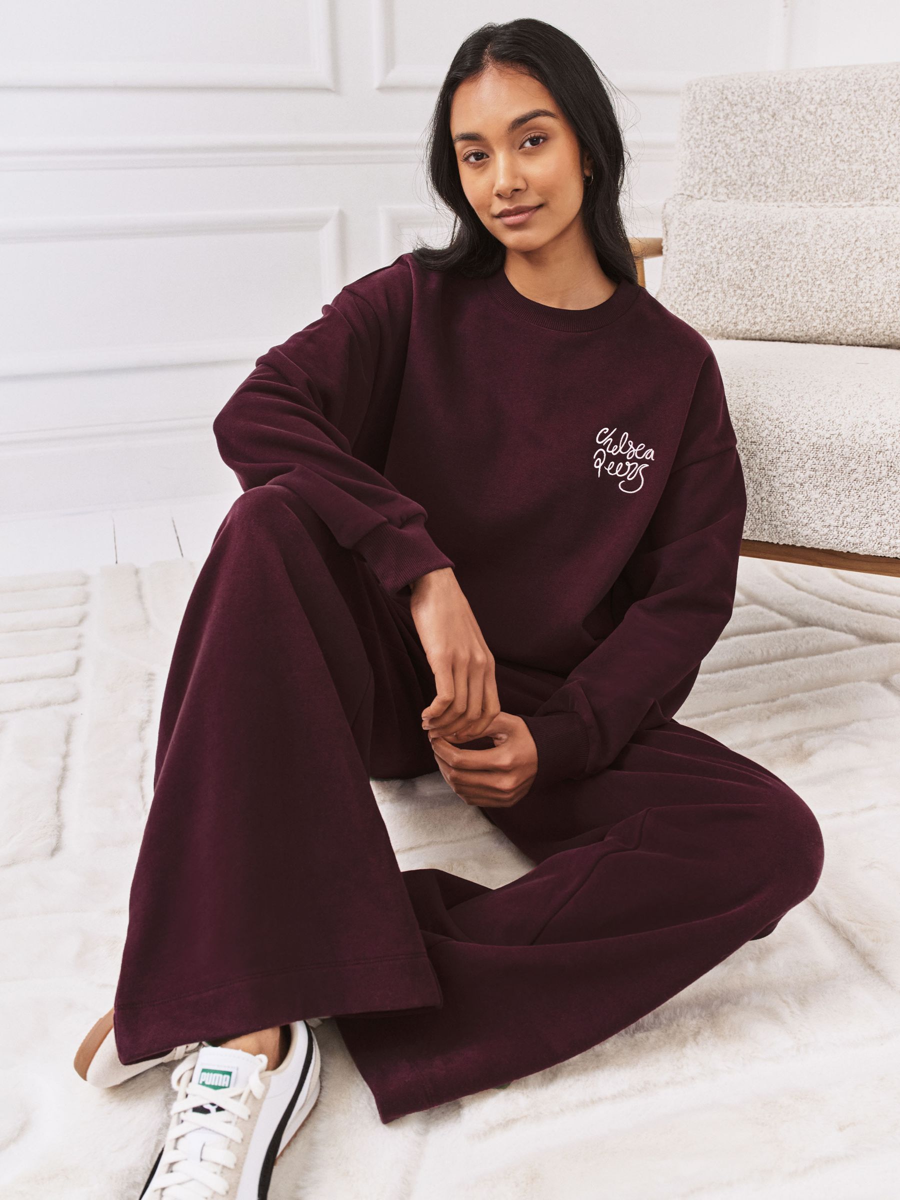 Buy Chelsea Peers Red Embroidered Script Logo Sweatshirt from Next ...