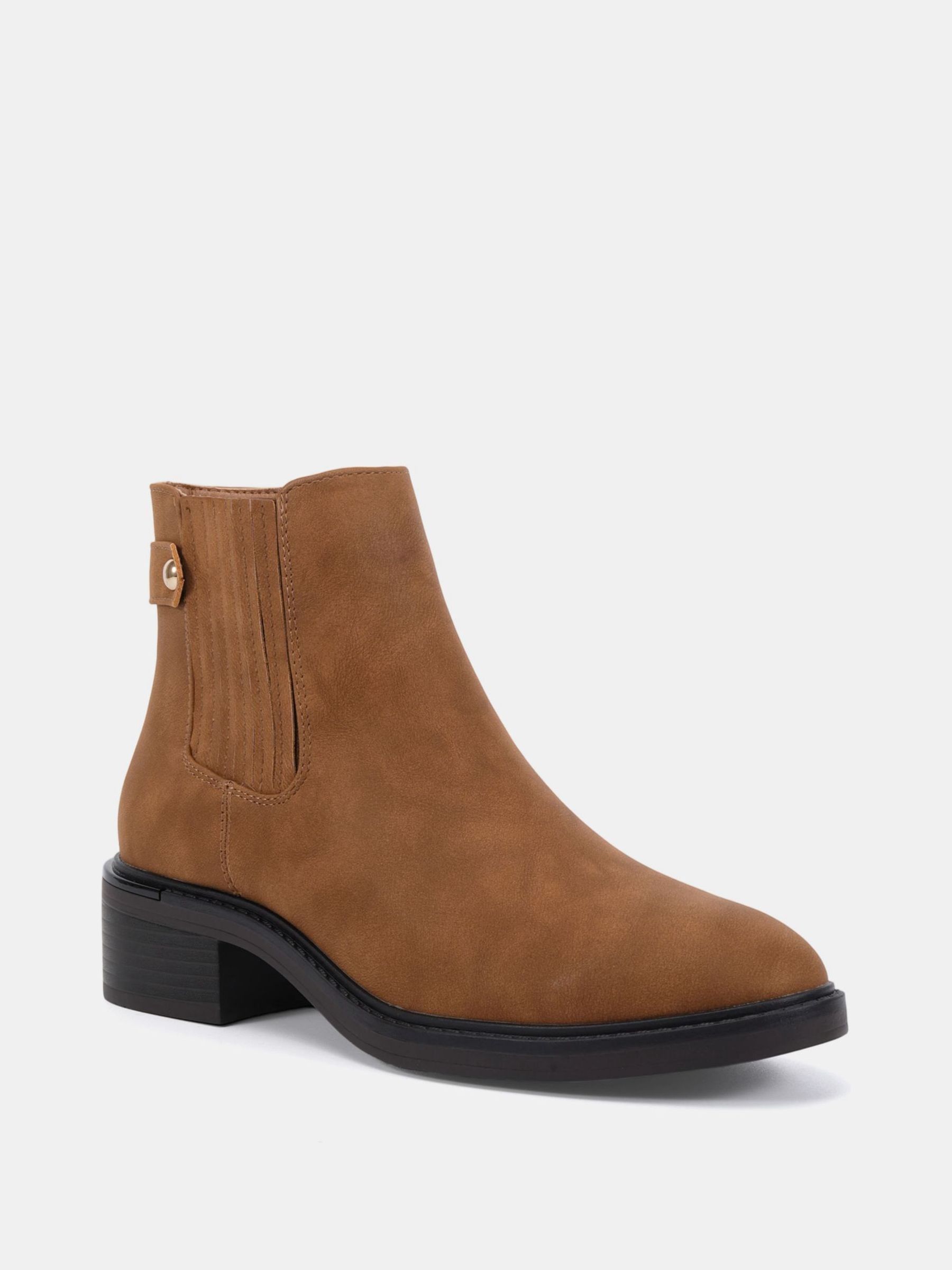 Buy Novo Natural Wide Fit Wide Fit Darlina Flat Chelsea Ankle Boots ...
