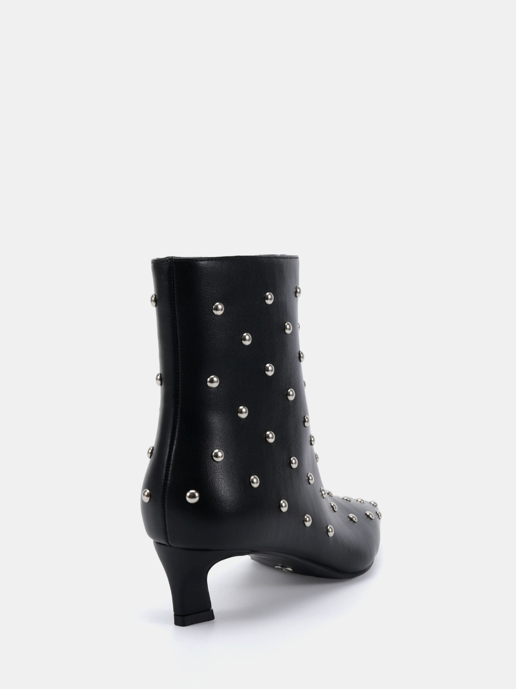 Buy Novo Black Standard Fit Wide Fit Kiki Studded Low Heel Ankle Boots ...
