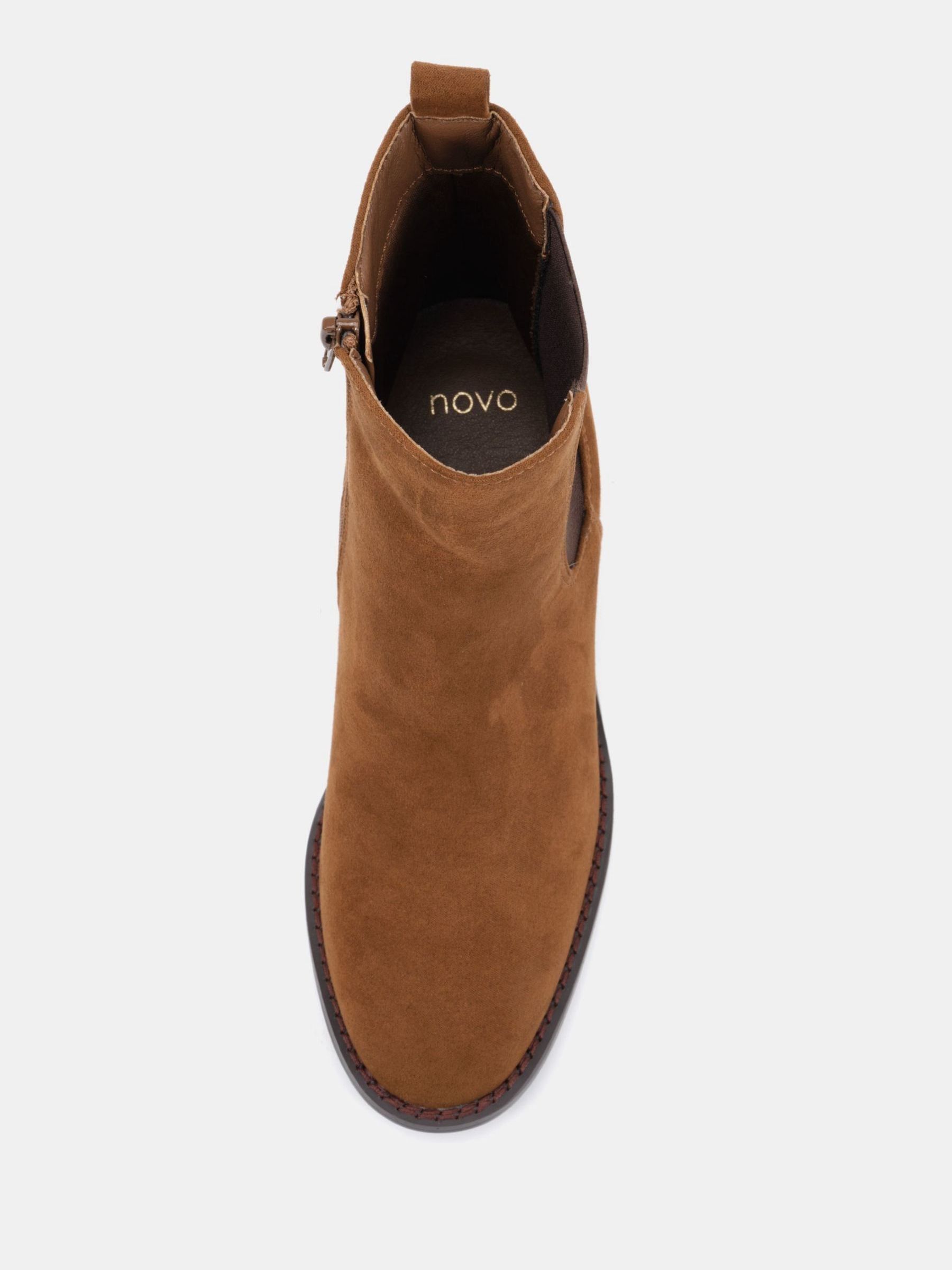 Buy Novo Natural Wide Fit Juno Block Heel Chelsea Ankle Boots from the ...