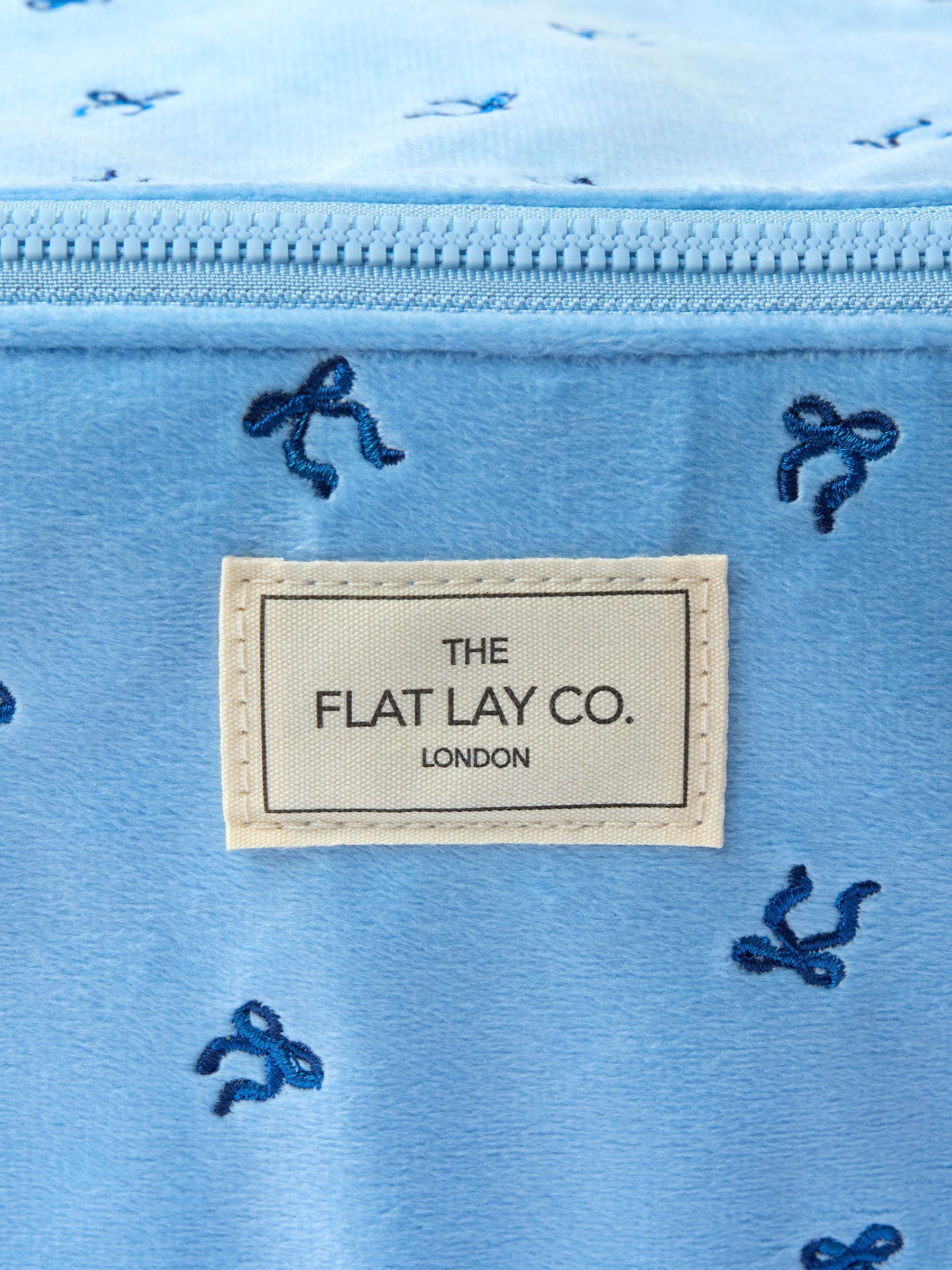 Buy The Flat Lay Co. Embroidered Velvet Open Flat Box Makeup Bag from ...