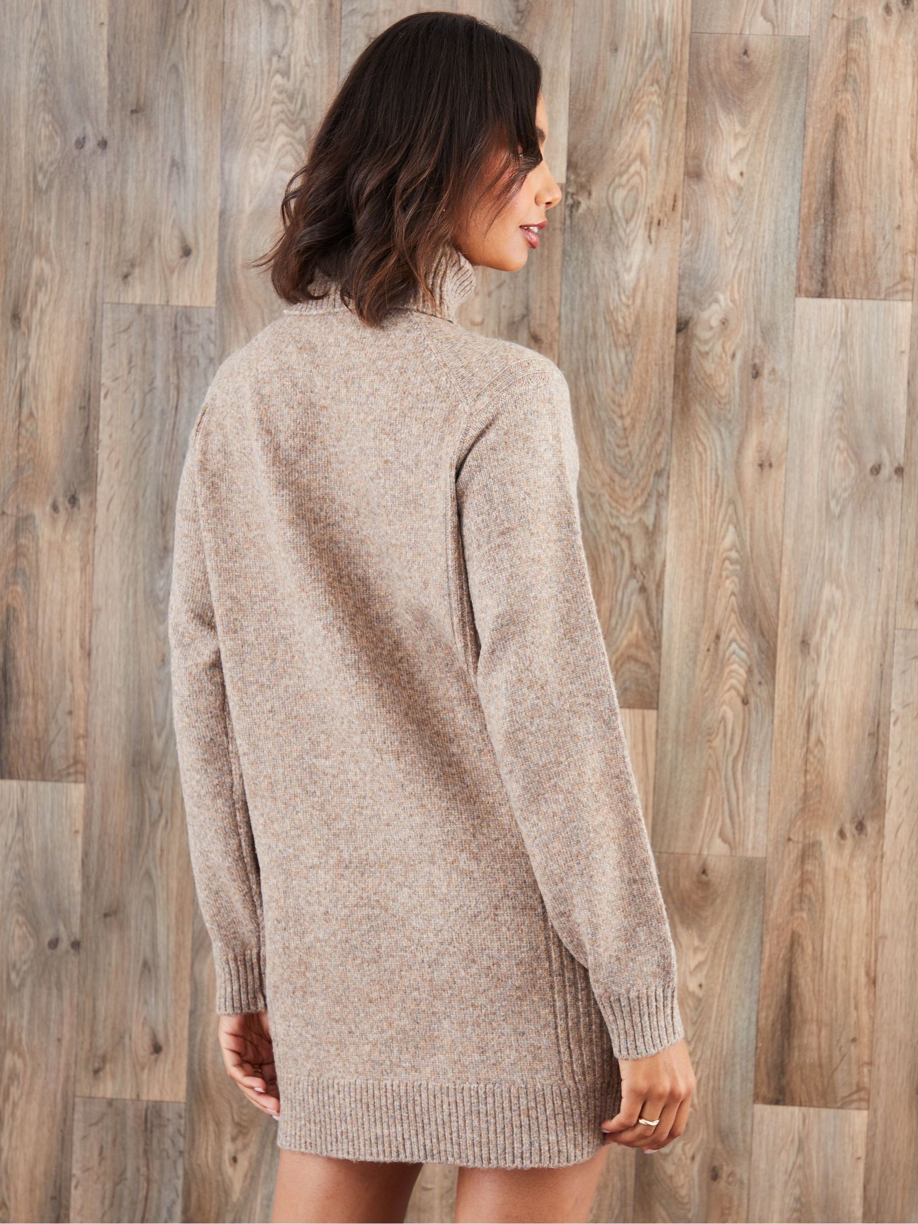 Buy Threadbare Brown Roll Neck Knitted Mini Dress from Next Gibraltar