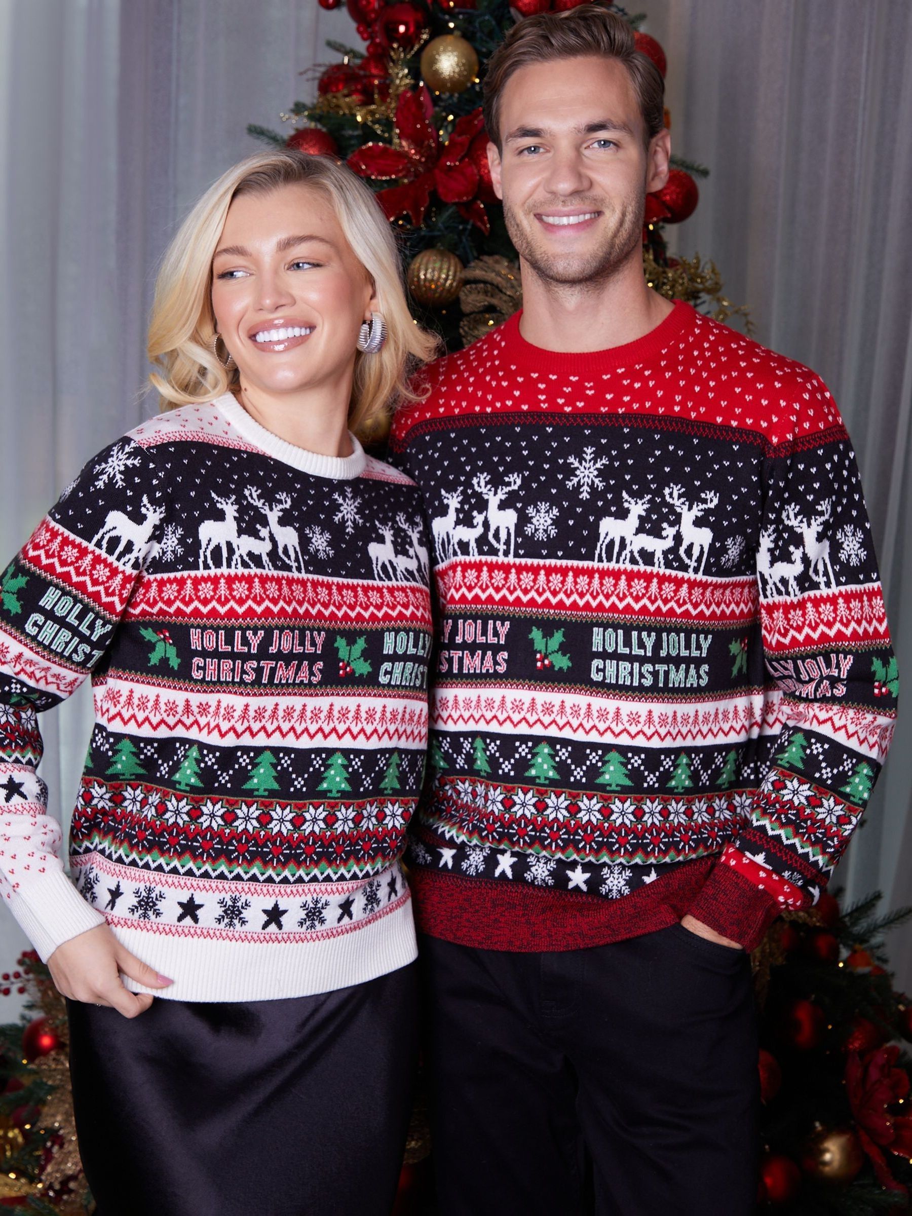 Buy Threadbare Red Matching Family Christmas Fairisle Knitted Jumper ...