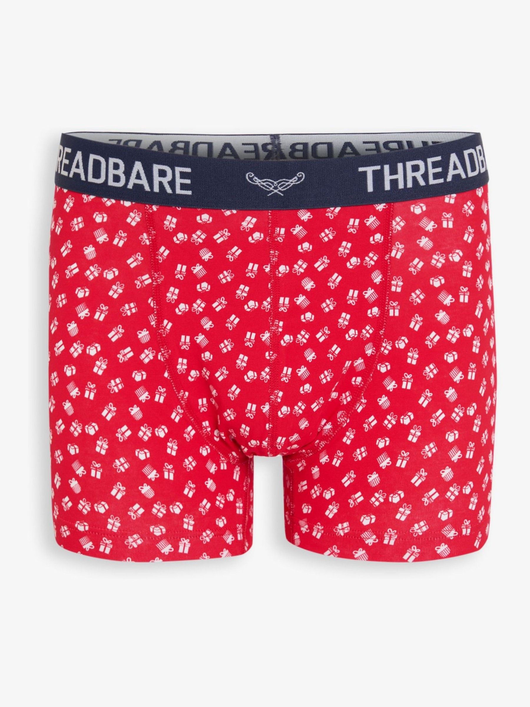 Buy Threadbare Blue Christmas Print Hipster Fit Boxer Shorts (3 Pack ...