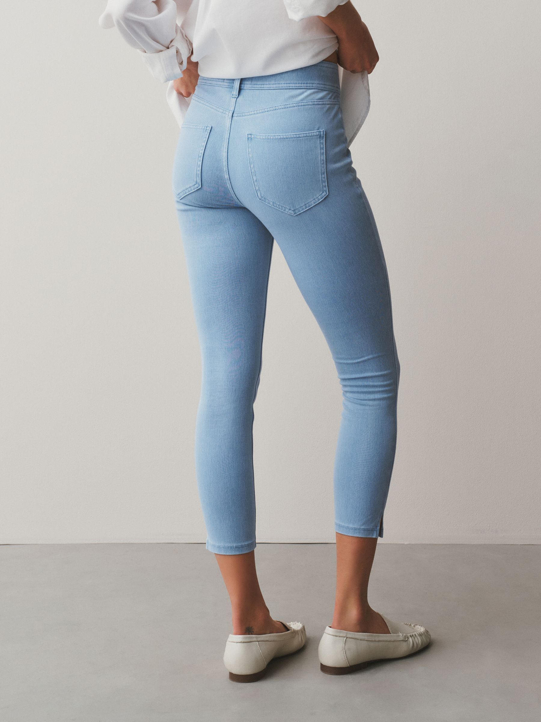Buy Bleach Blue Cropped Jersey Denim Leggings from the Next UK online shop