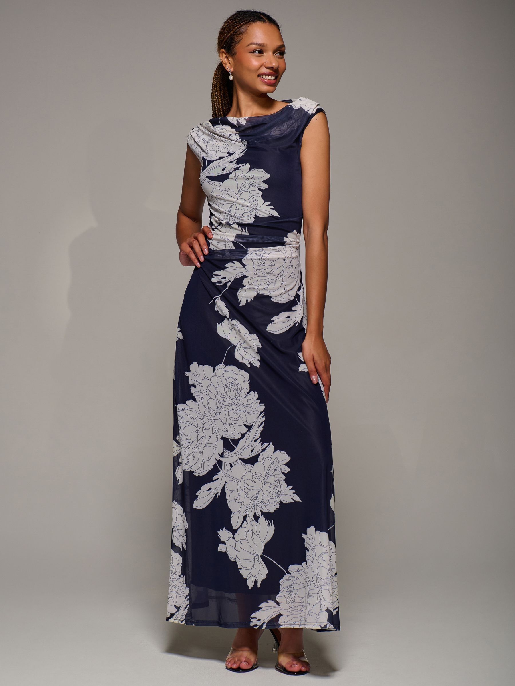 Buy Jolie Moi Blue Multiway Neckline Mesh Maxi Dress from the Next UK ...