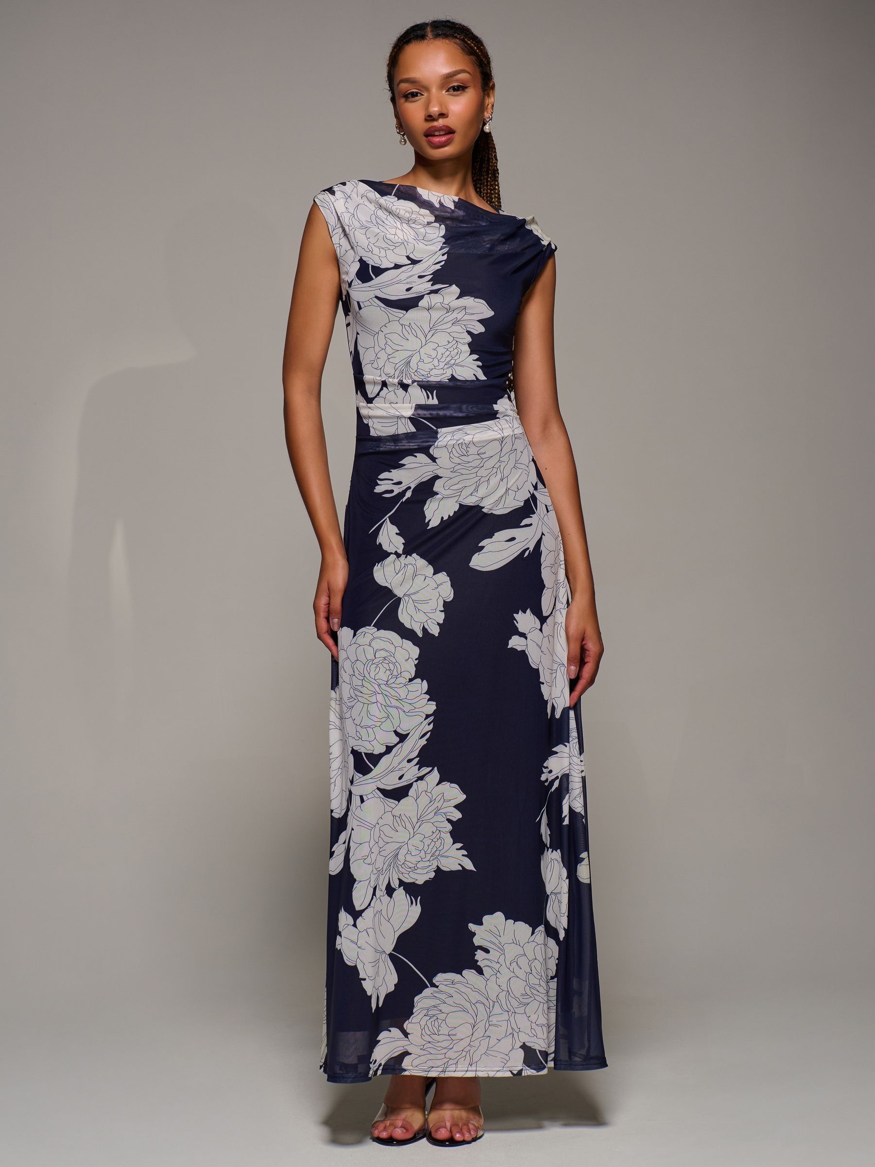 Buy Jolie Moi Blue Multiway Neckline Mesh Maxi Dress from the Next UK ...