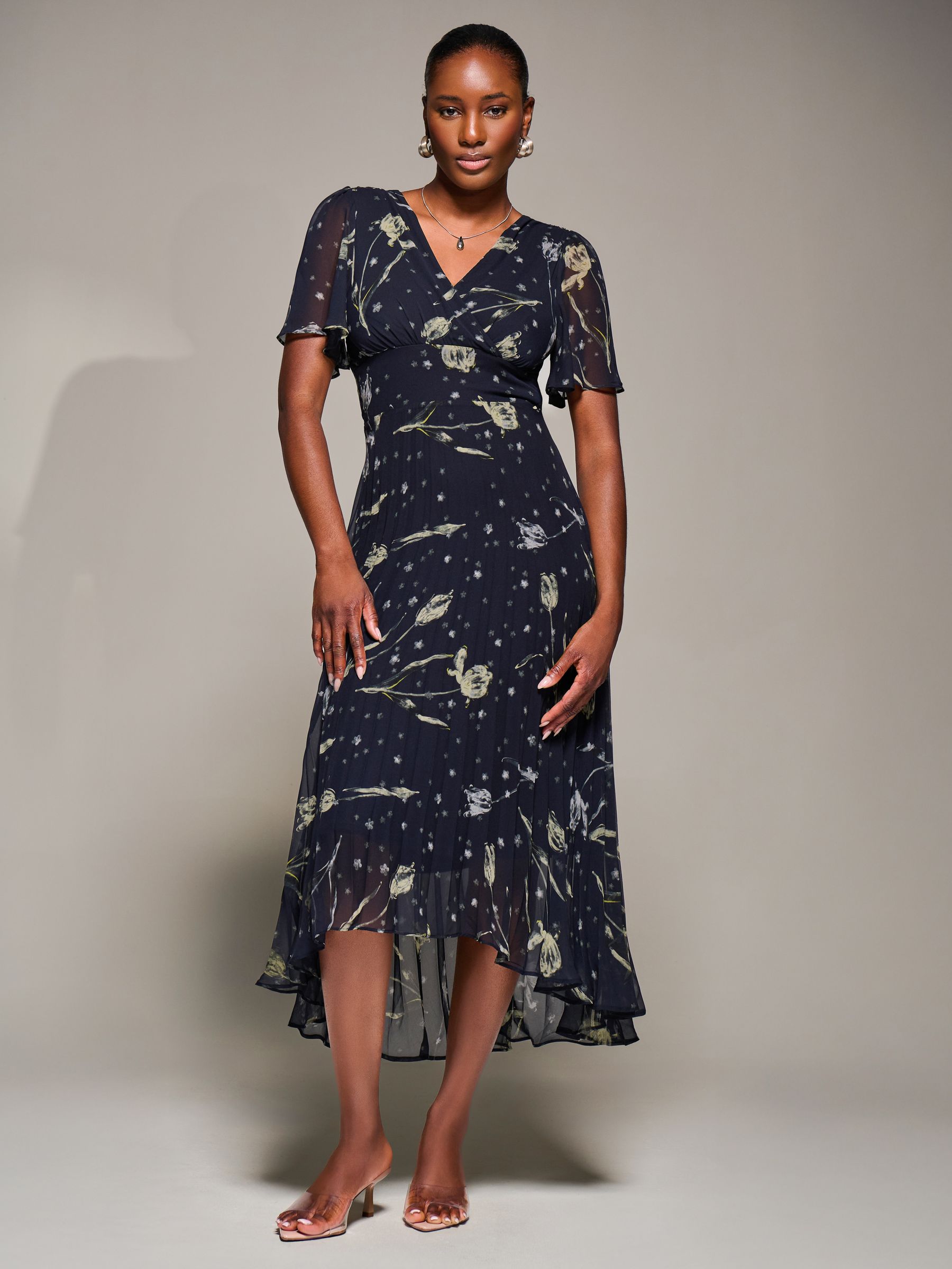 Buy Jolie Moi Blue Chiffon Floaty Sleeved Midaxi Dress from the Next UK ...