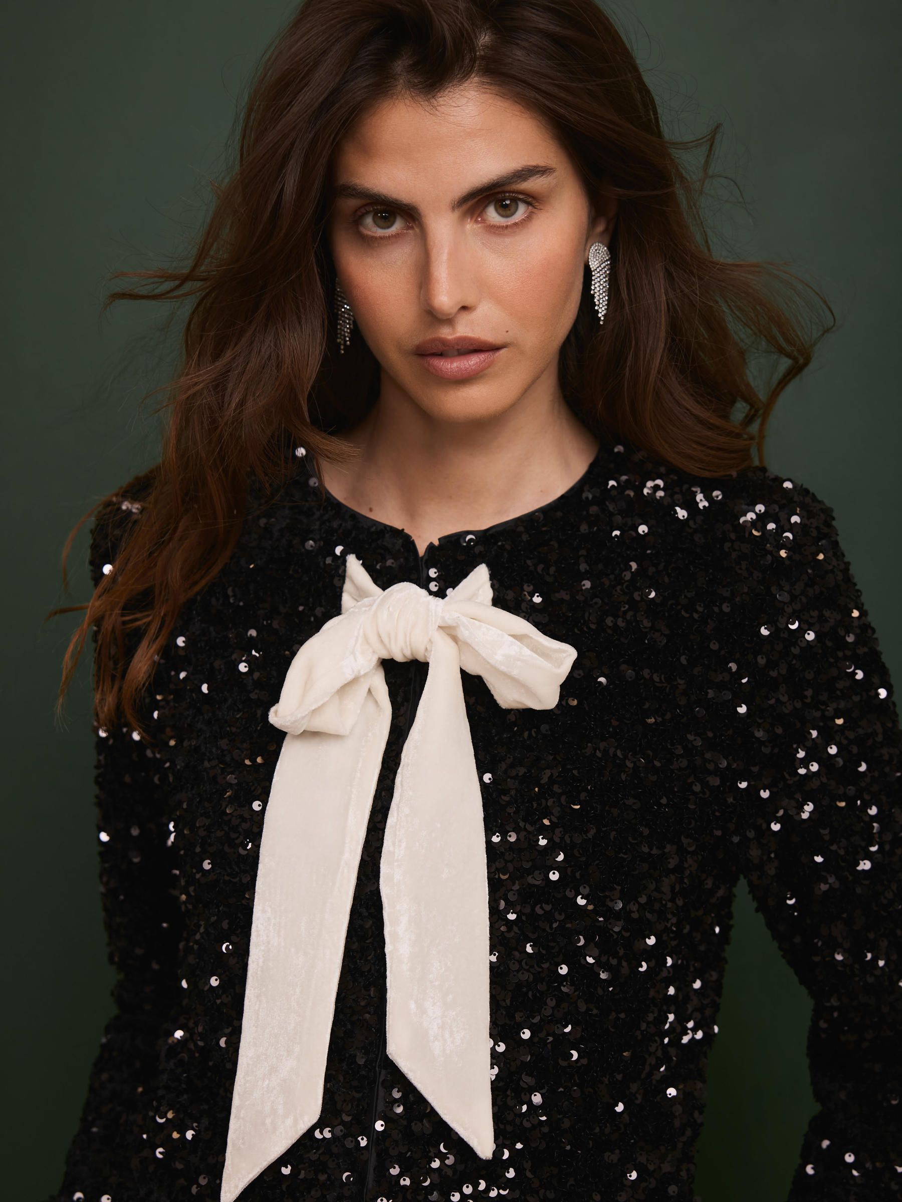Buy Mint Velvet Black Sequin Bow Detail Jacket from the Next UK online shop